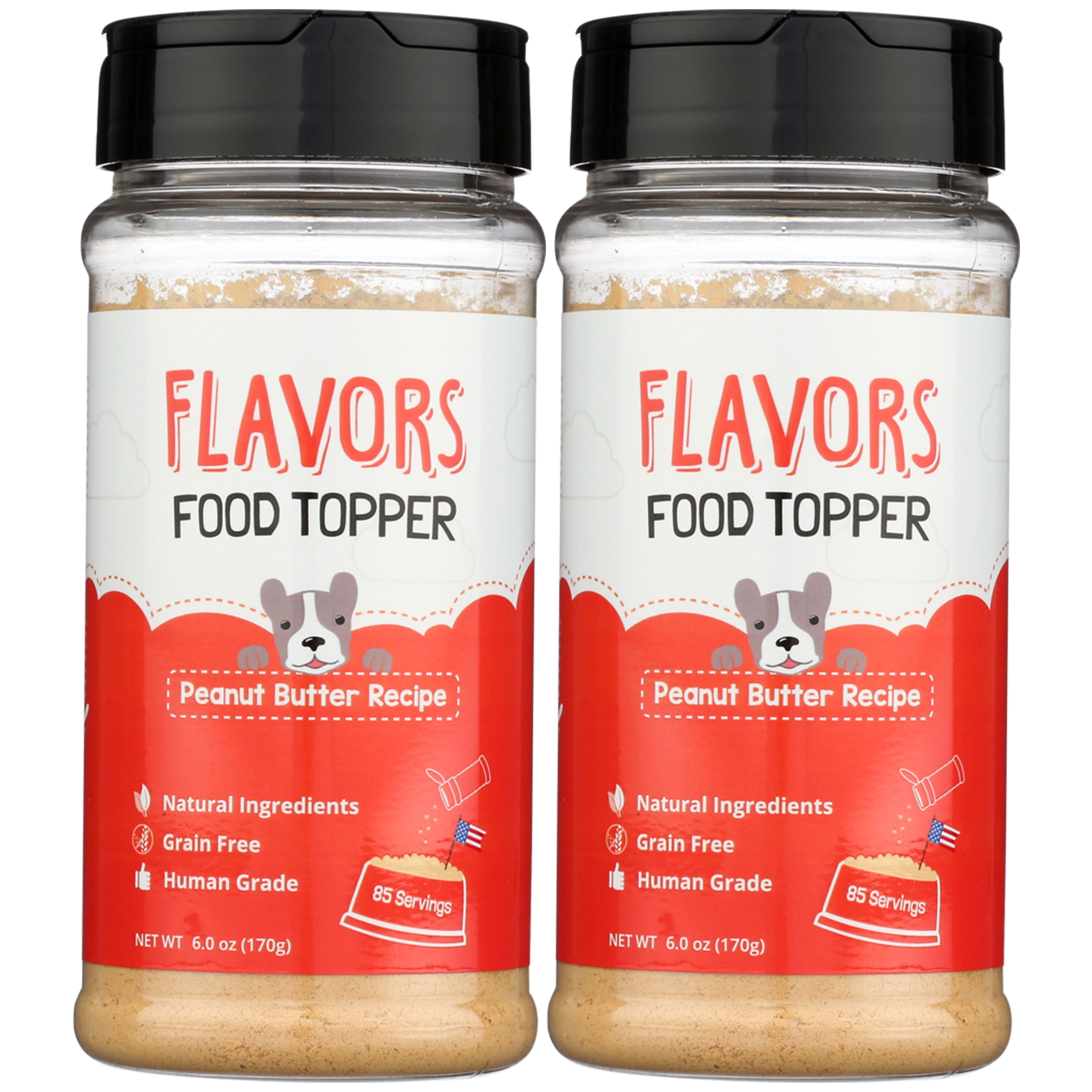 FLAVORS Food Topper for Dogs, Peanut Butter Recipe, 6-Ounce, Pack of 2 ...