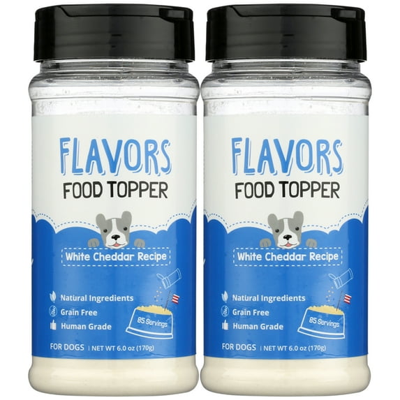 FLAVORS Food Topper for Dogs, White Cheddar Recipe, 6-Ounce, Pack of 2 ...