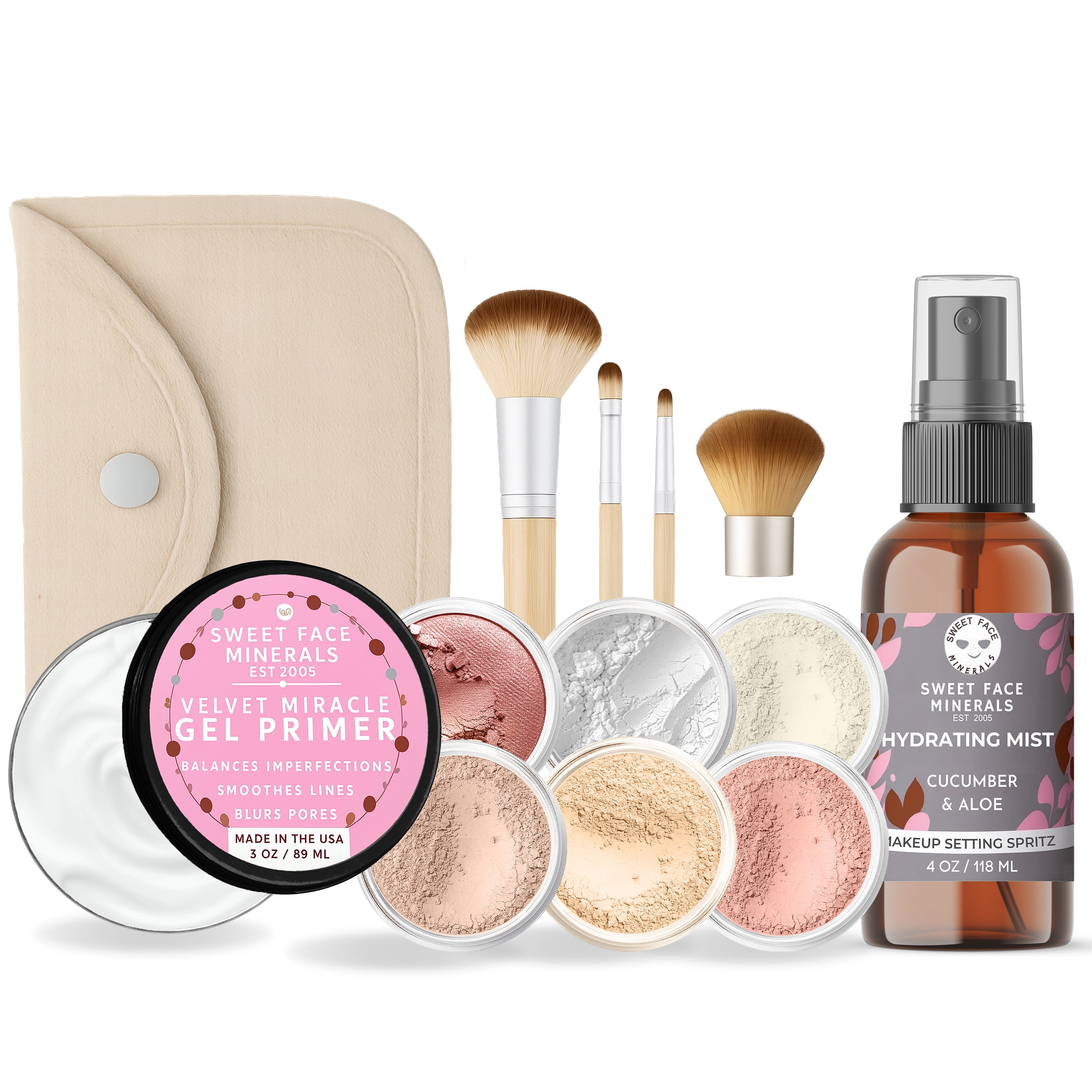 FLAWLESS COMPLEXION KIT (LIGHT) Full Size Mineral Makeup Set Matte ...