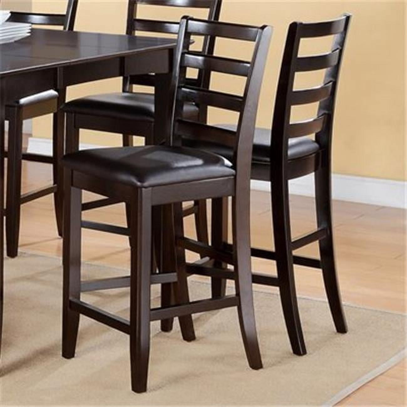 Fairwinds Kitchen Counter Stool with Wood Seat, Ladder Back, Cappuccino ...