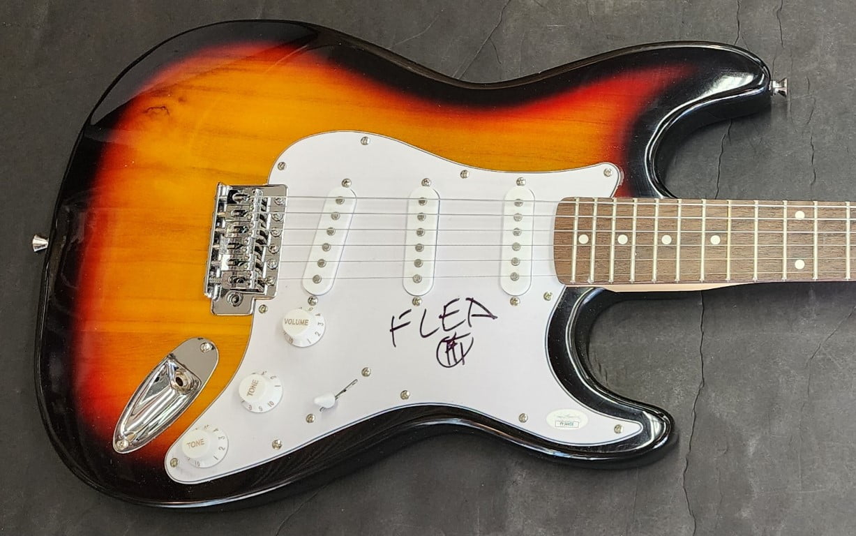 FLEA RHCP Sunburst Electric Hand Signed Guitar JSA LOA YY54408 Rock ...