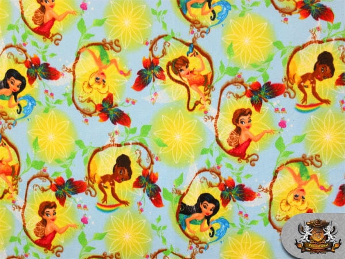 FLEECE PRINTED LICENSED *DISNEY'S FAIRIES* FABRIC / BY THE YARD N-278 ...