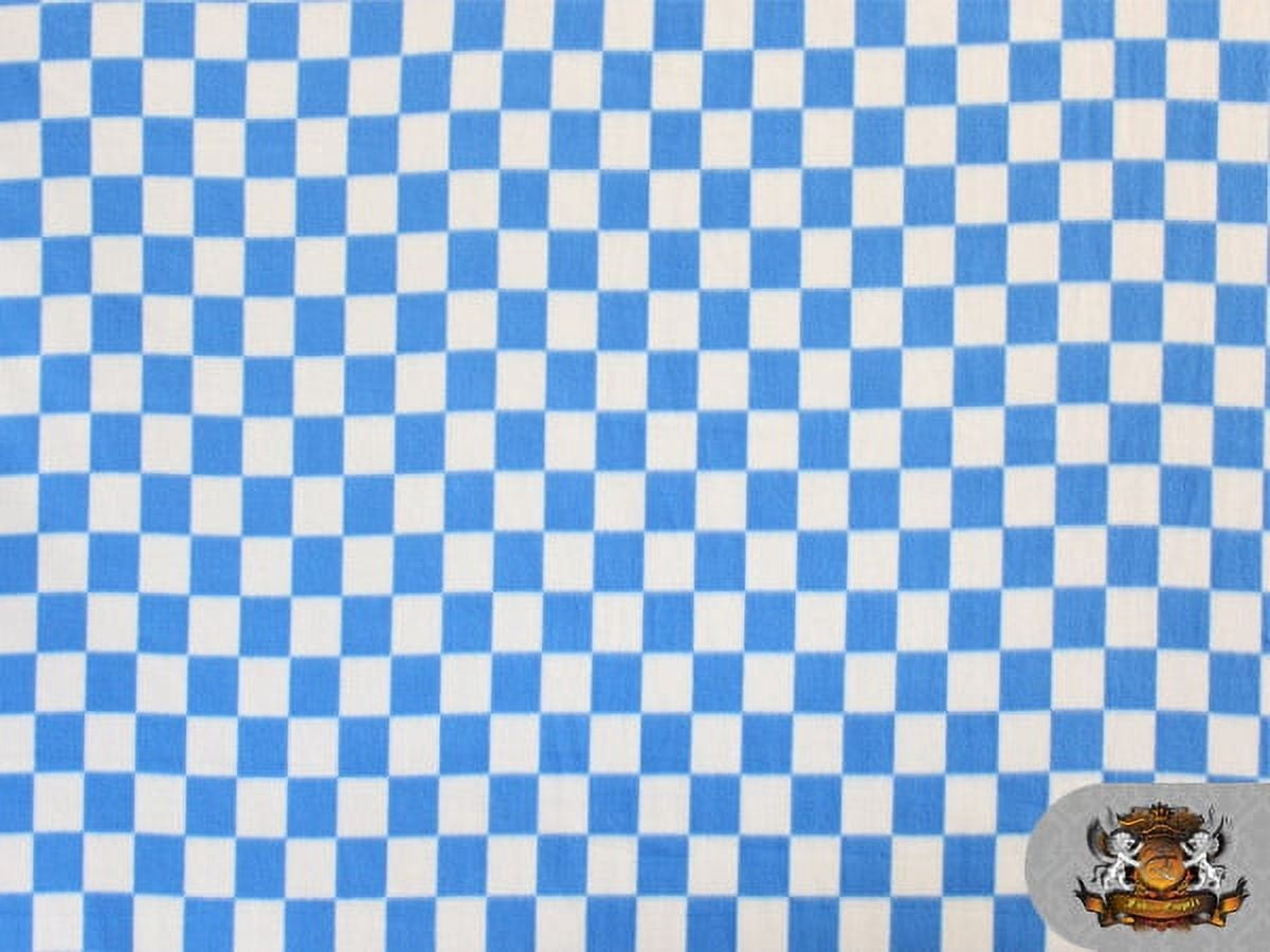 FLEECE PRINTED *LIGHT BLUE CHECKERS* / FABRIC BY THE YARD N-333 ...