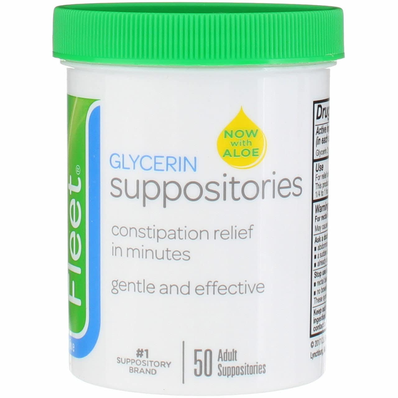 Fleet Laxative Glycerin Suppositories for Adult Constipation, 50 Count ...