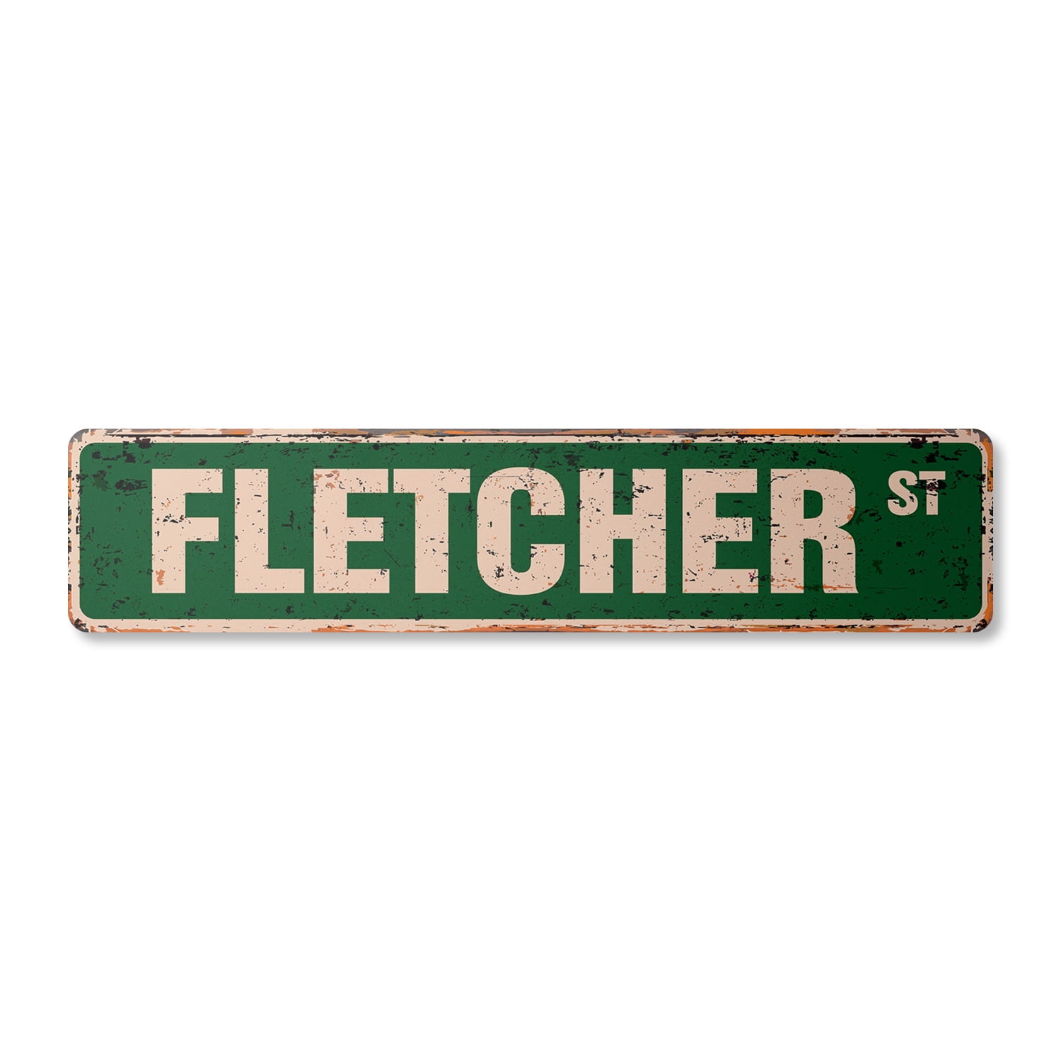 FLETCHER Vintage Plastic Street Sign Childrens Name Room Sign | Indoor ...