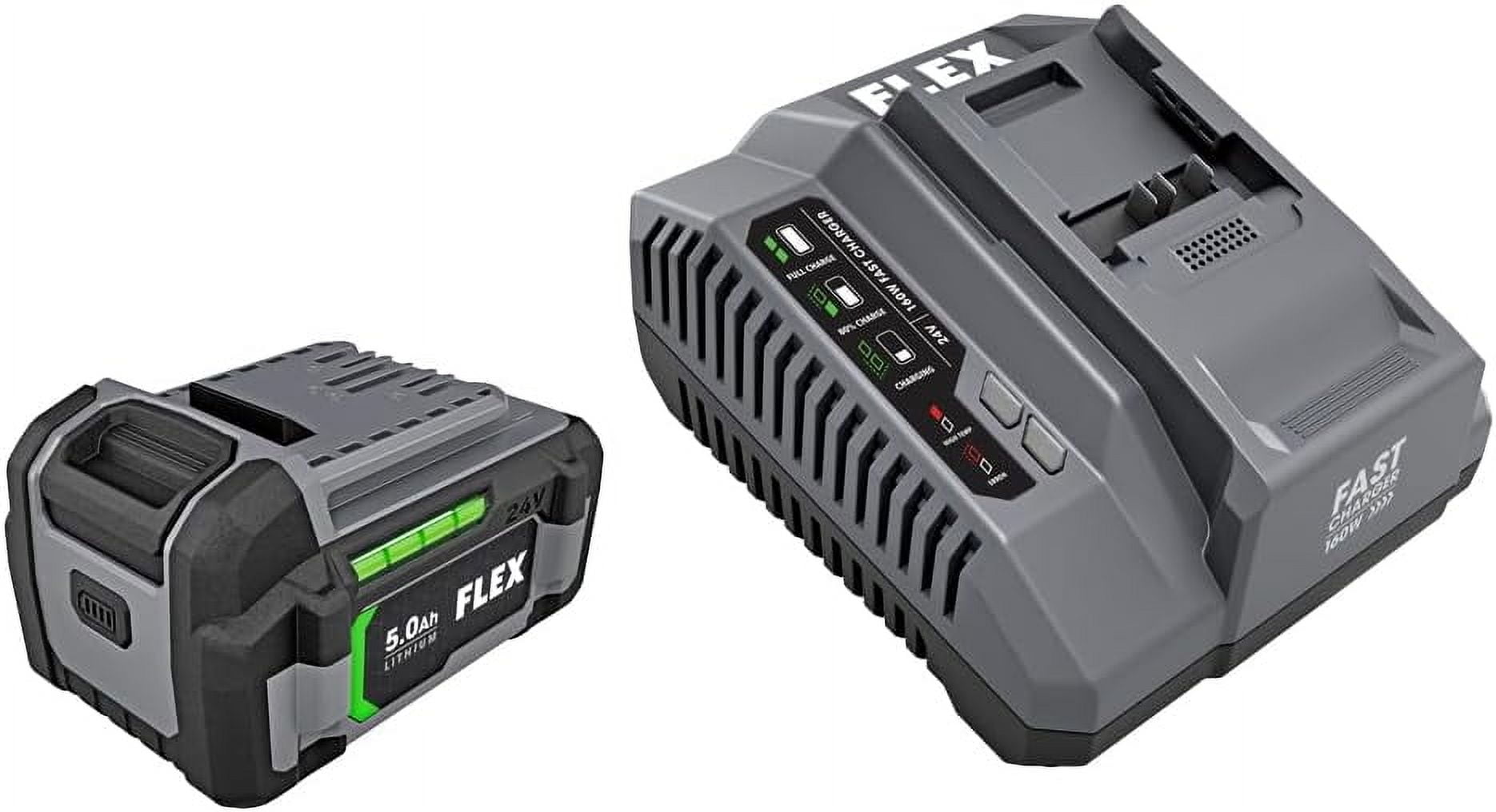 FLEX 24V Lithium-Ion Starter Kit with 5.0Ah Lithium Battery and 160W ...