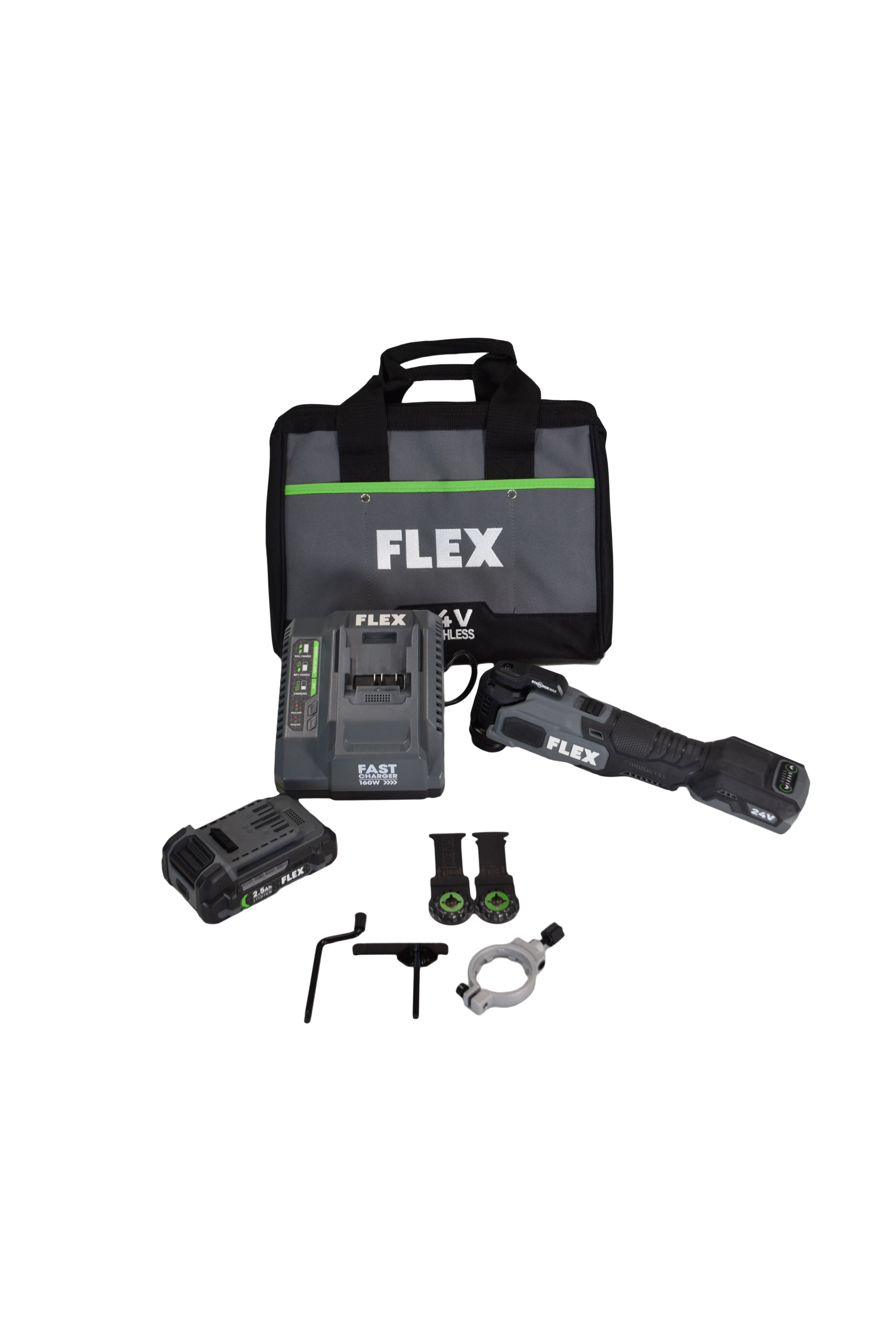 FLEX ‎FX4111 160W, 24V, Cordless Electric Multi Tool Kit Oscillating Power Tool, 2.5Ah, 20000 ...
