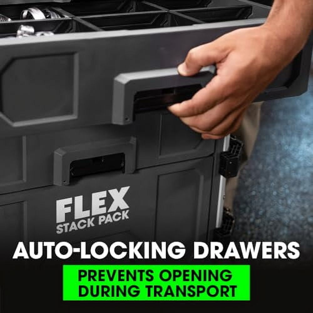 FLEX STACK PACK Storage System 3-Drawer Tool Box - FS1105, Grey/Black ...