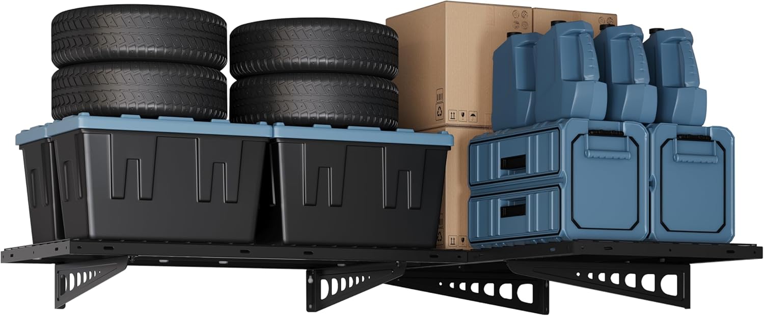 FLEXIMOUNTS 2-Pack 2x4ft Corner Wall Shelving Garage Storage Rack, 24 ...