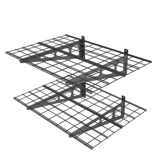 eShelf 2-Pack Wall Shelf Steel Garage Shelving Storage Rack 24" by 48 ...