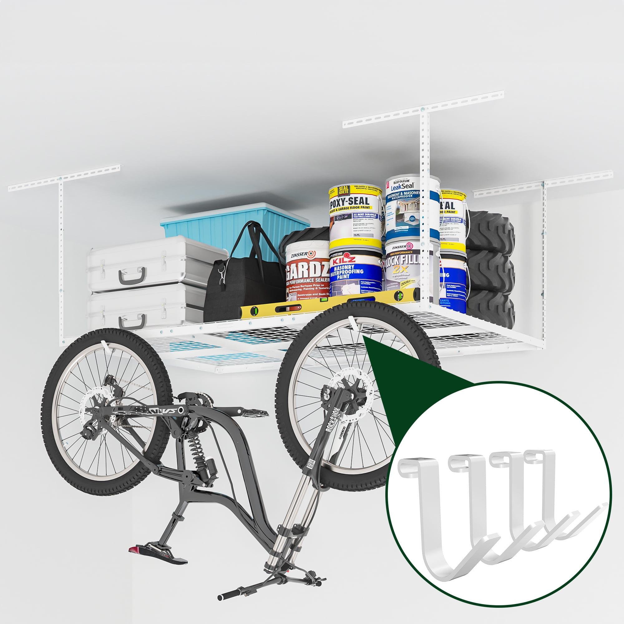 Brainerd 27" Architectural Rail with 5 Architectural Hooks, Flat White ...