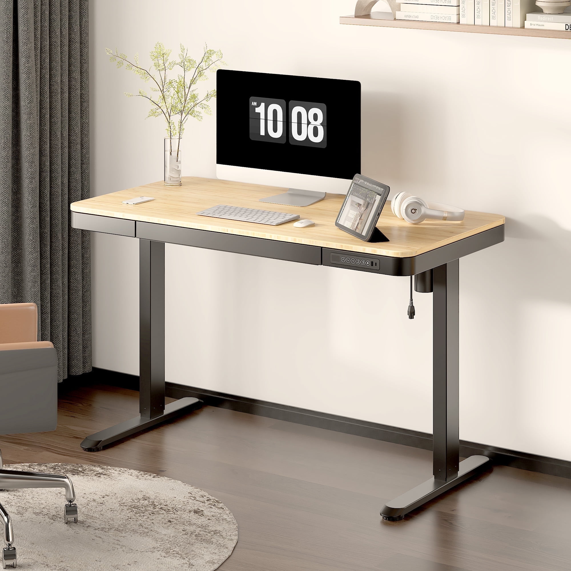 "FLEXISPOT Raising Workstation: 48""x24"" Black Home Office Bamboo Top ...