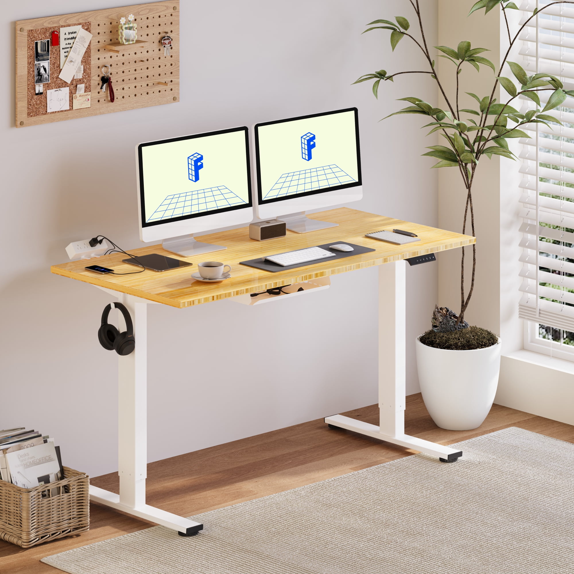 FLEXISPOT 55"x28" Erogonomic Home Office Height Adjustable Standing ...