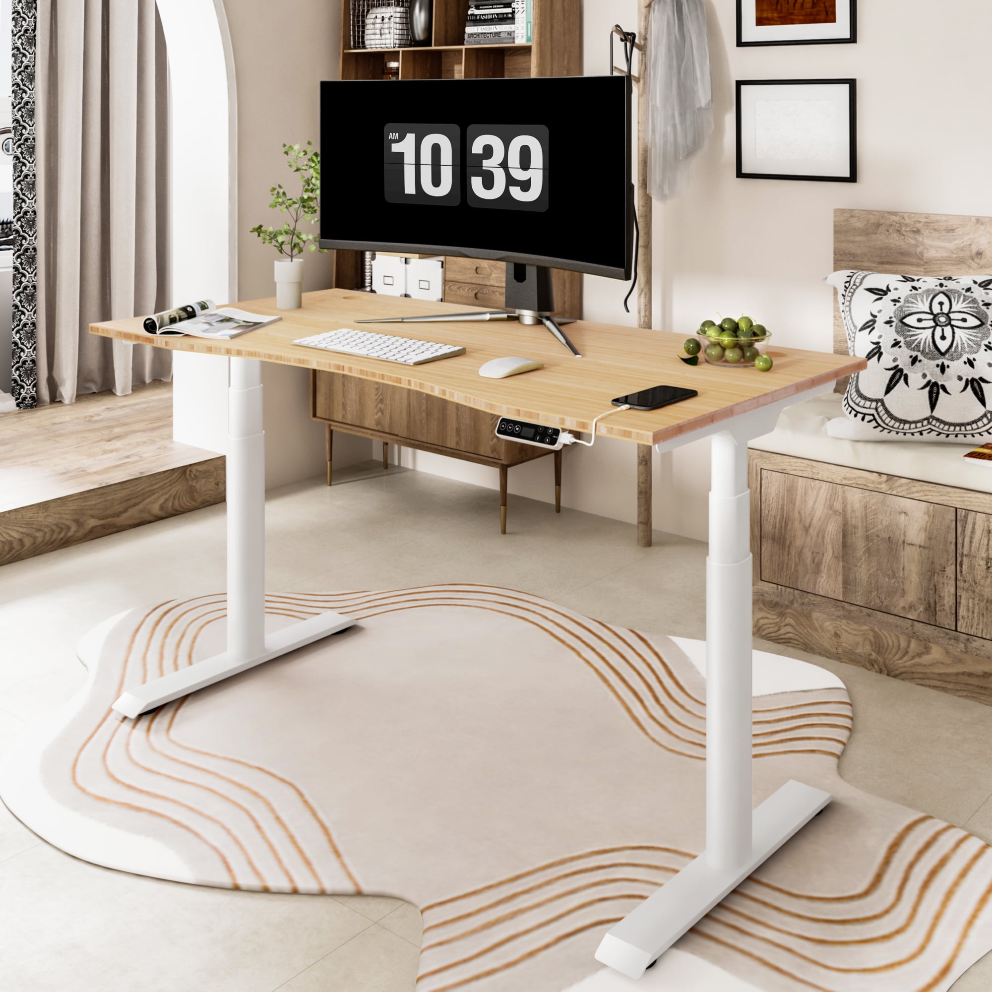 FLEXISPOT 55"x28" Dual Motors 3-Stage Height Adjustable Standing Desk ...