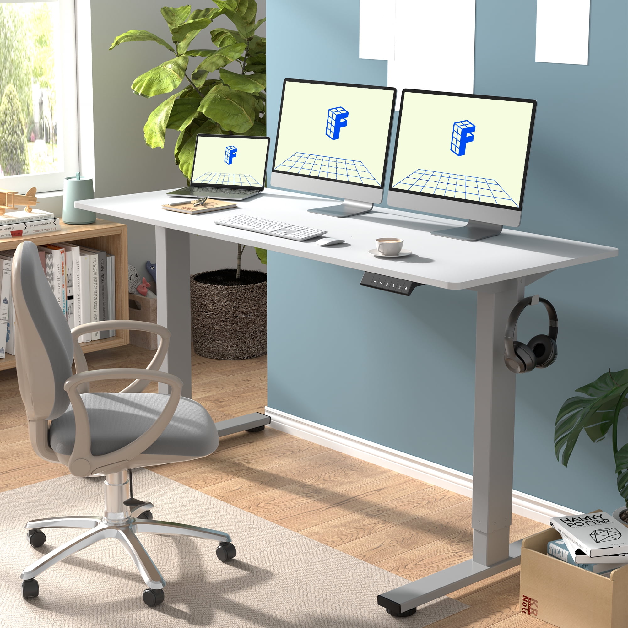FLEXISPOT 60"x24" Home Office Height Adjustable Standing Desk with ...