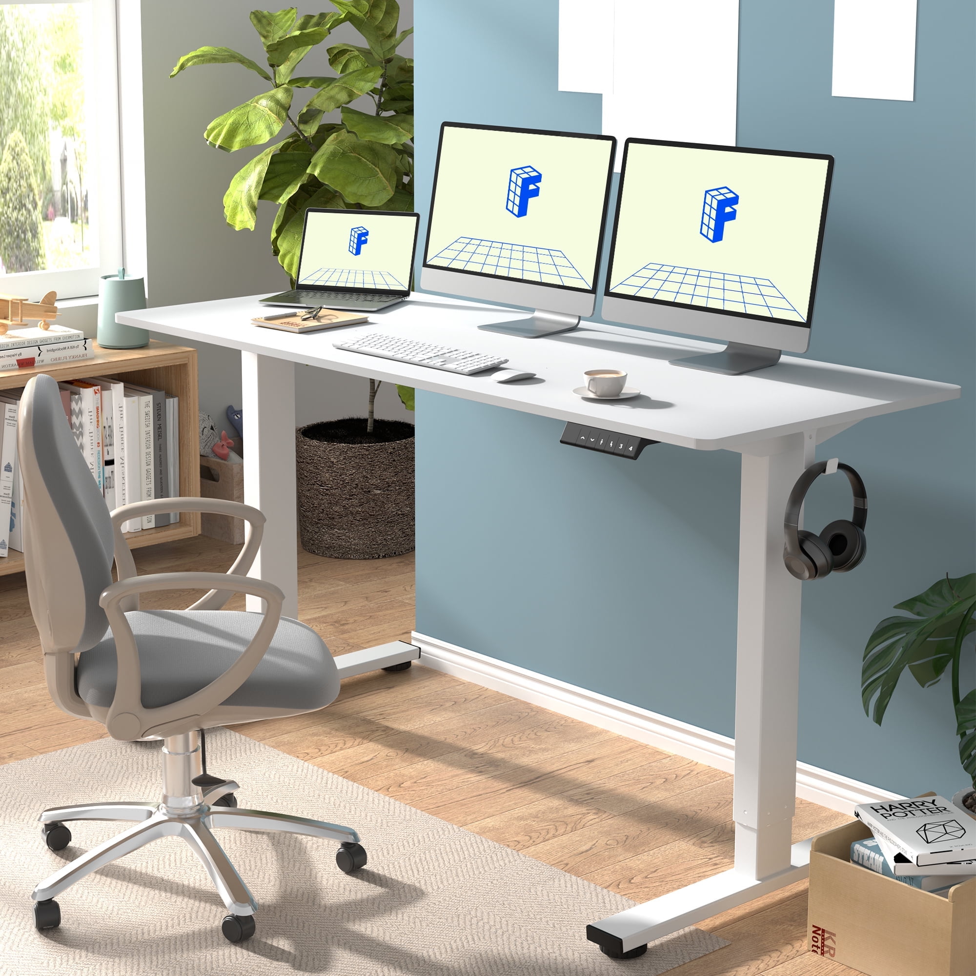 FLEXISPOT 60"x24" Home Office Height Adjustable Standing Desk with ...