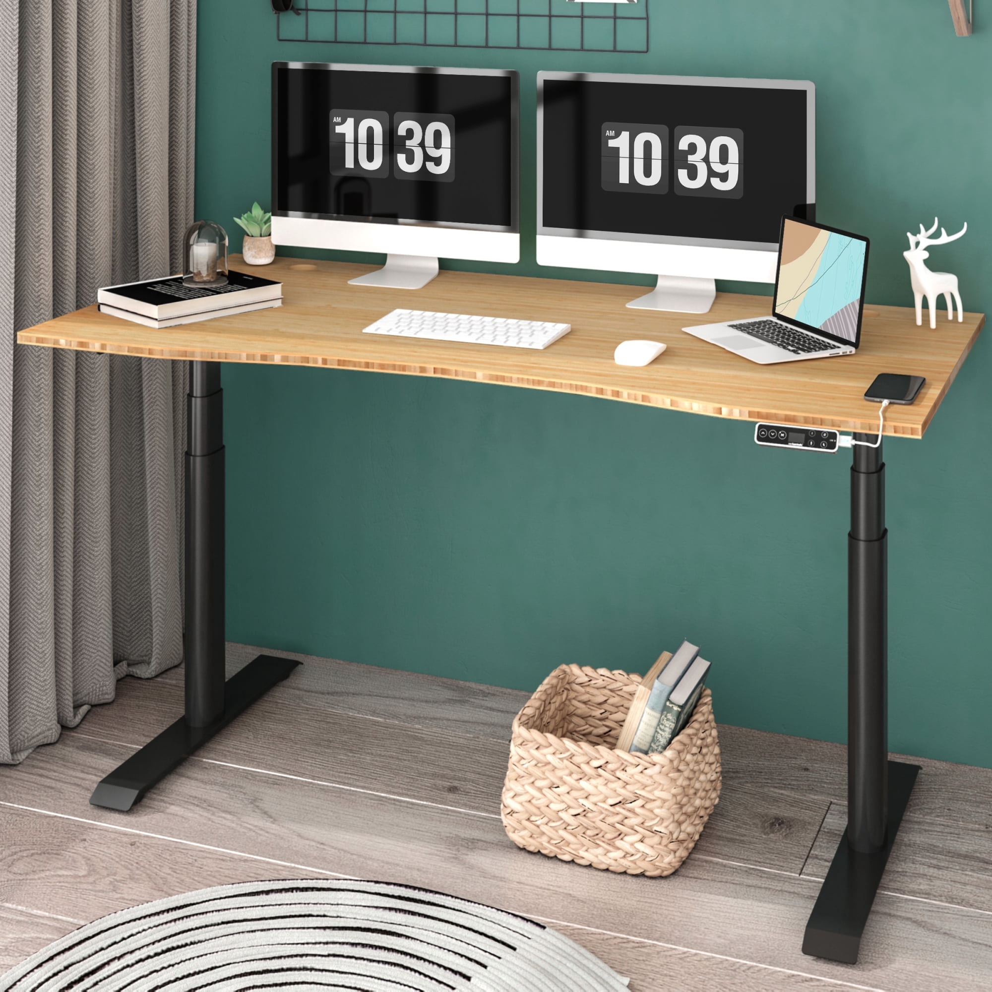 Flexispot 60"x30" Dual Motors 3-Stage Height Adjustable Standing Desk ...