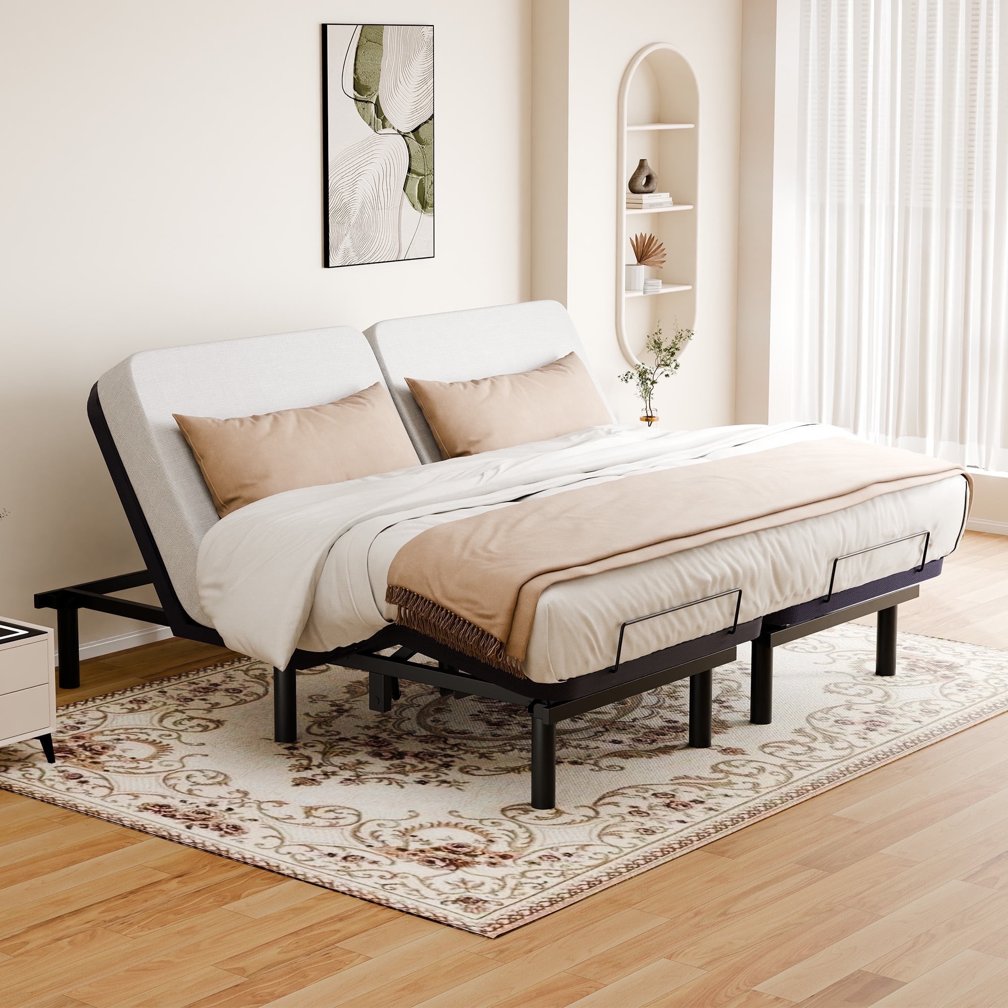 FLEXISPOTA Split King Size Adjustable Bed Frame Base, Segmented Design ...