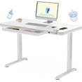 FLEXISPOT Comhar electric Pure Glass Standing Desk with Drawer Desktop ...