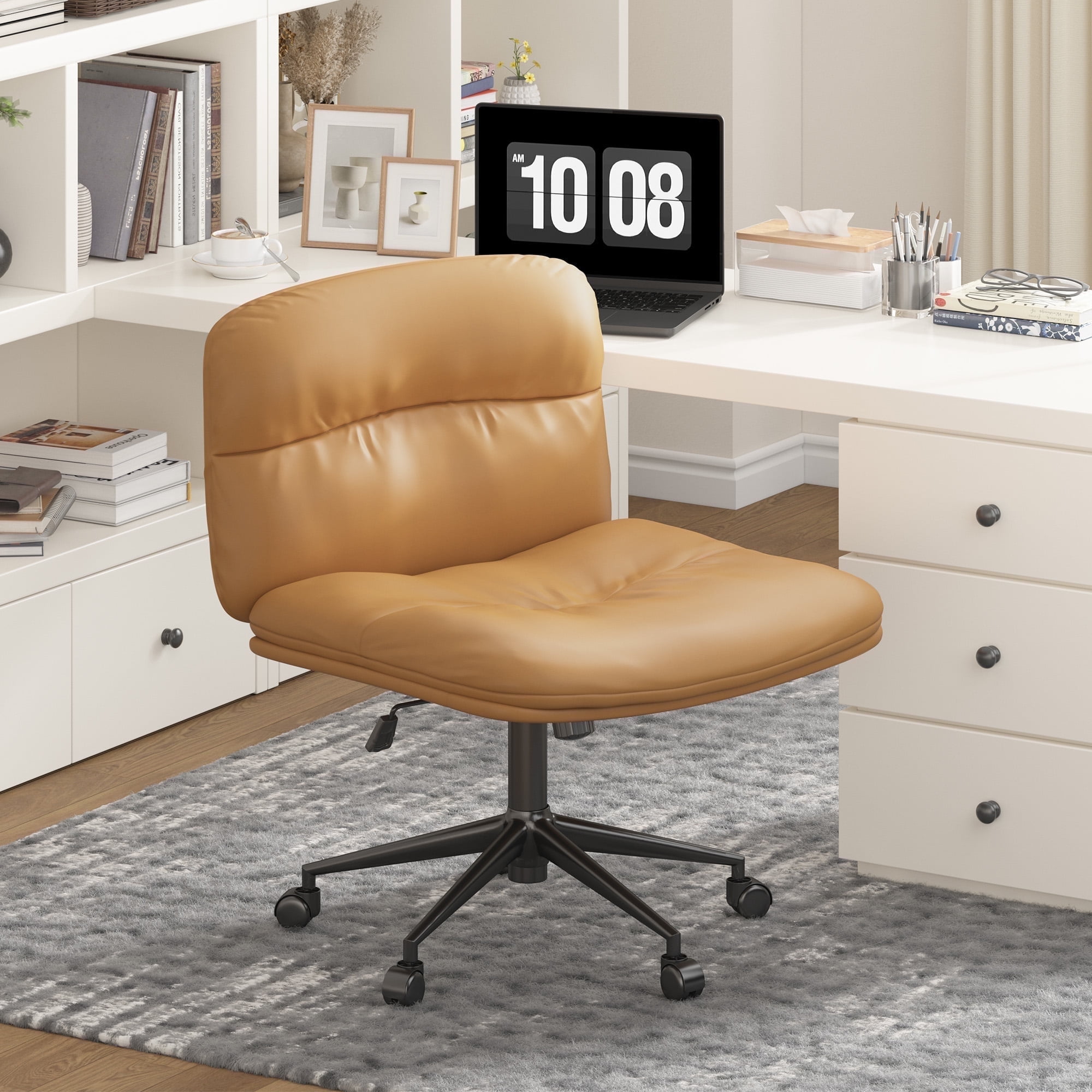 Flexispot Cross Legged Office Desk Chair with Double-Layer Wide Cushion ...