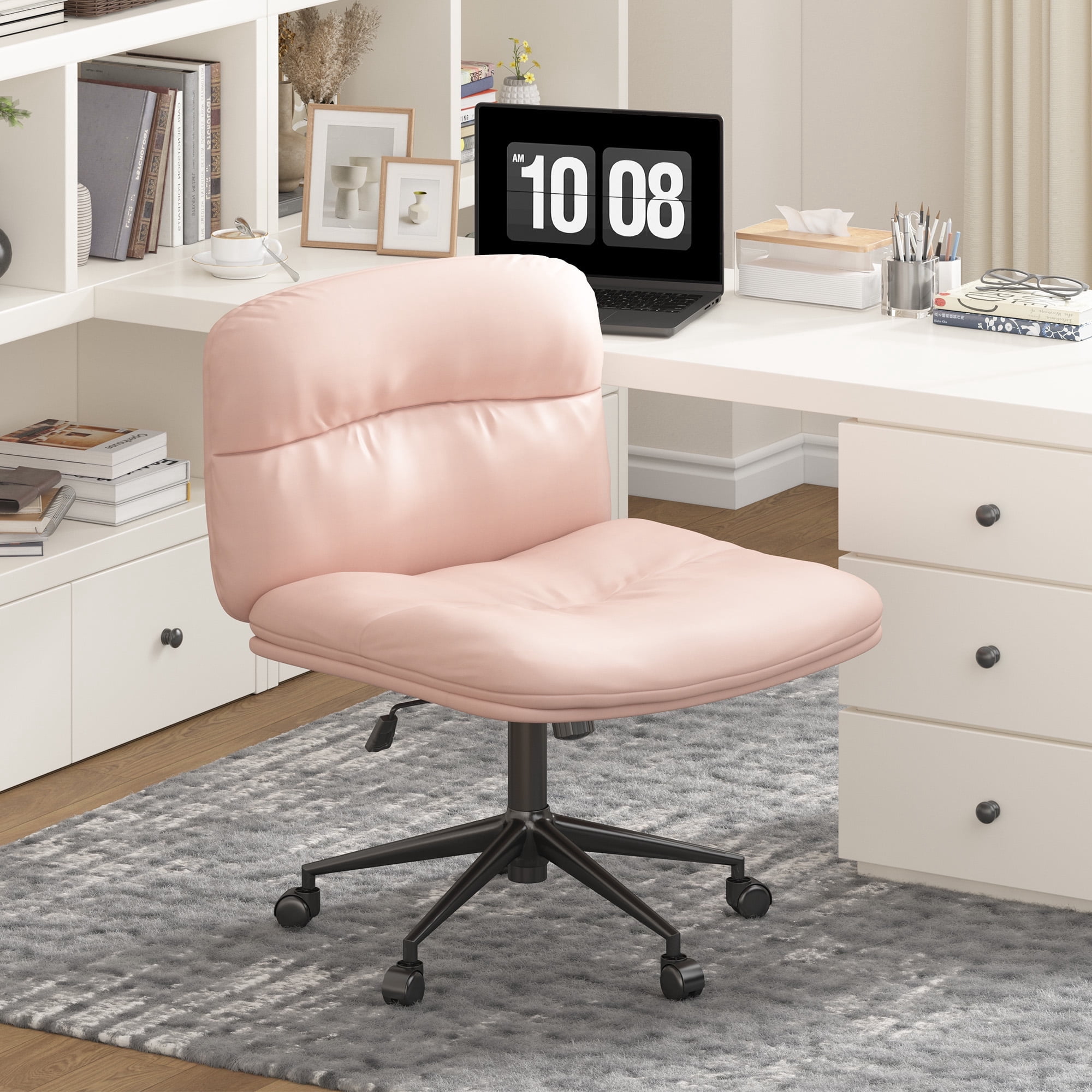 FLEXISPOT Cross Legged Office Chair, Double-Layer Wide Cushion, Big ...