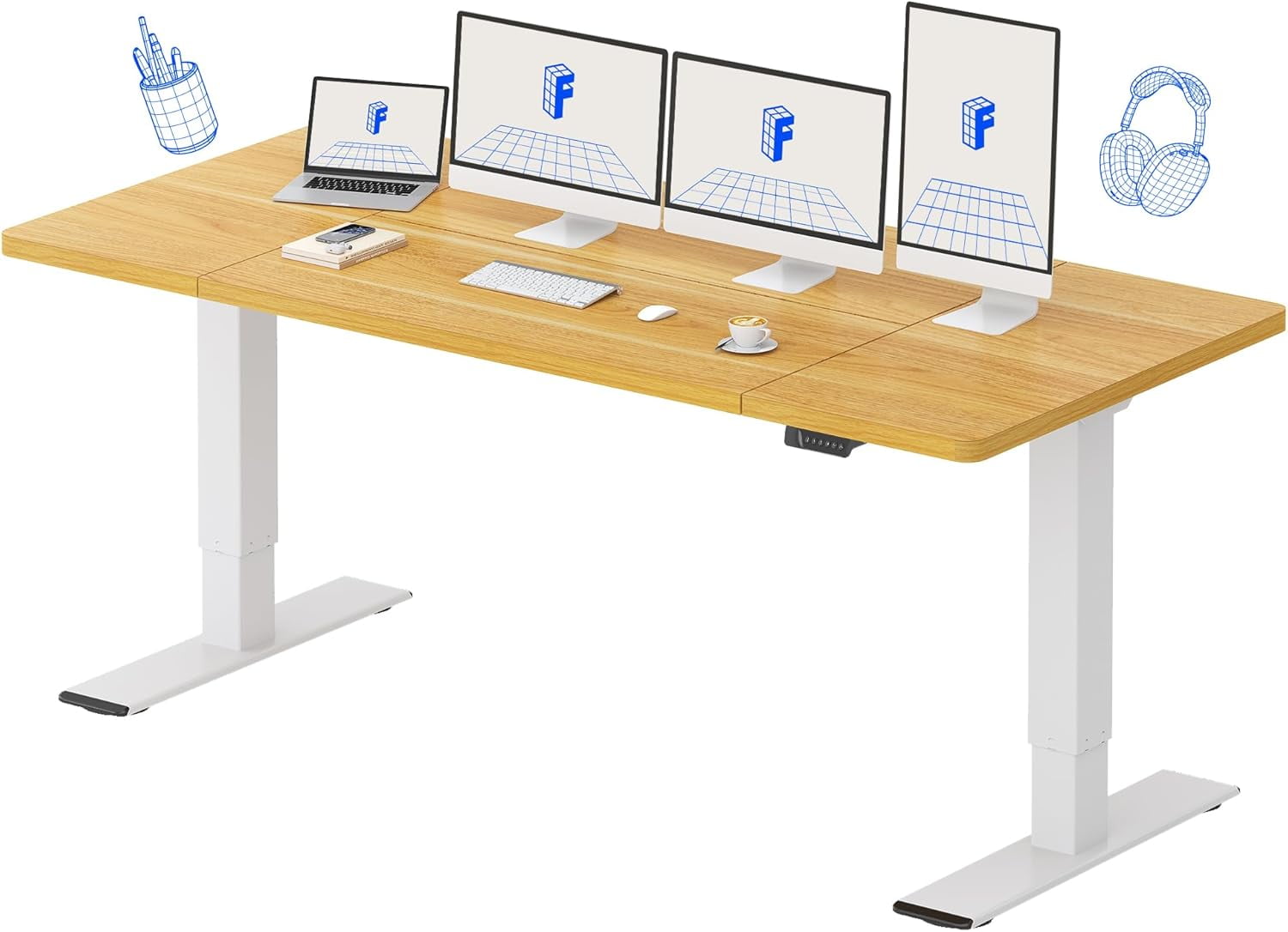 FLEXISPOT Dual Motor 79 x 32 Inch Standing Desk, Large Height ...