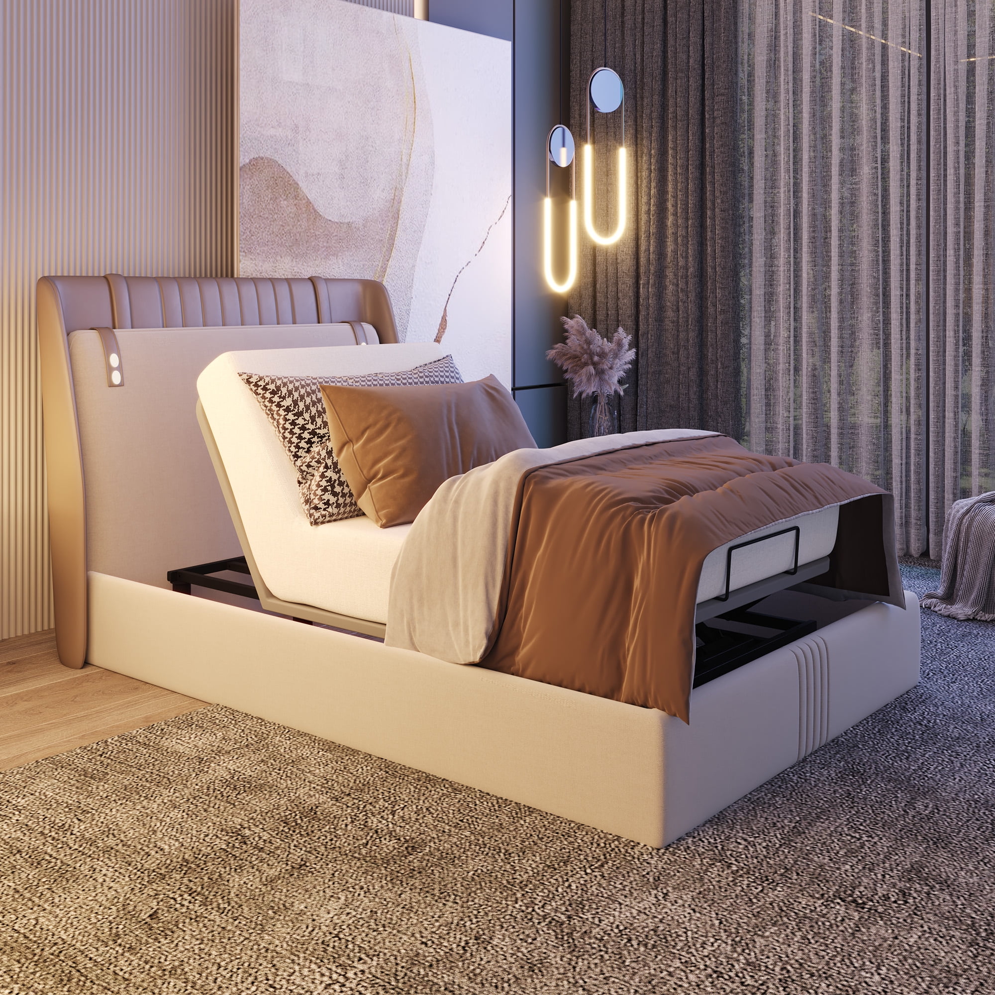 FLEXISPOT Dual Motors with Wireless Remote, Adjustable Bed Frame, Zero ...