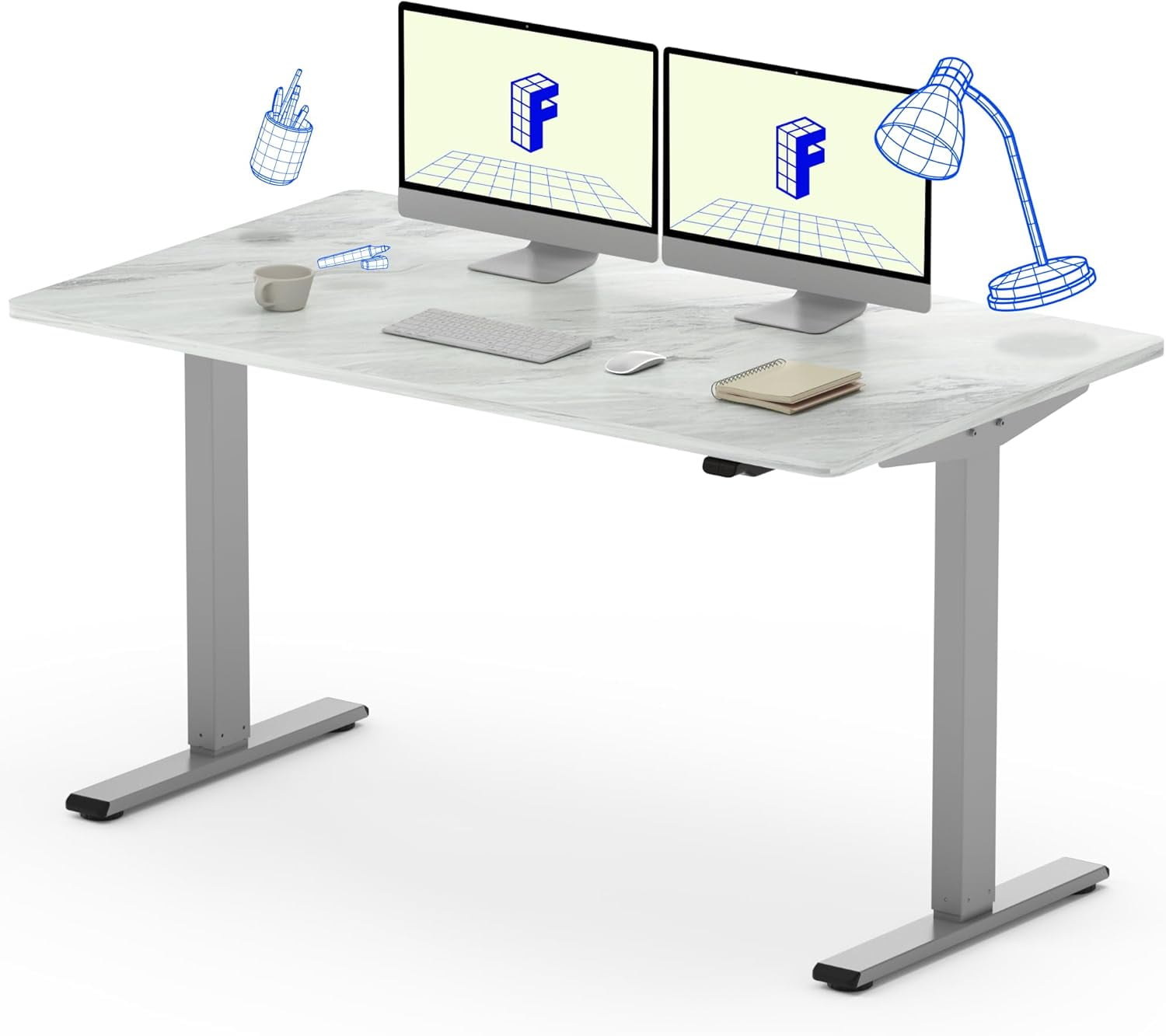 FLEXISPOT EC1 Essential Adjustable Desk, Electric Standing Desk Sit ...