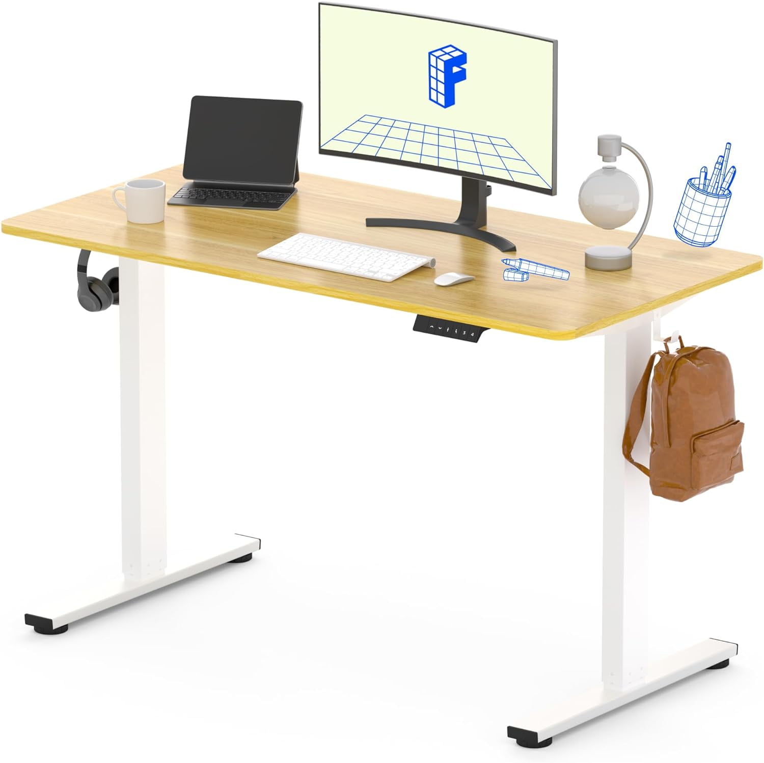 FLEXISPOT EN1 Whole-Piece Standing Desk, 48 x 24 Inches Height ...