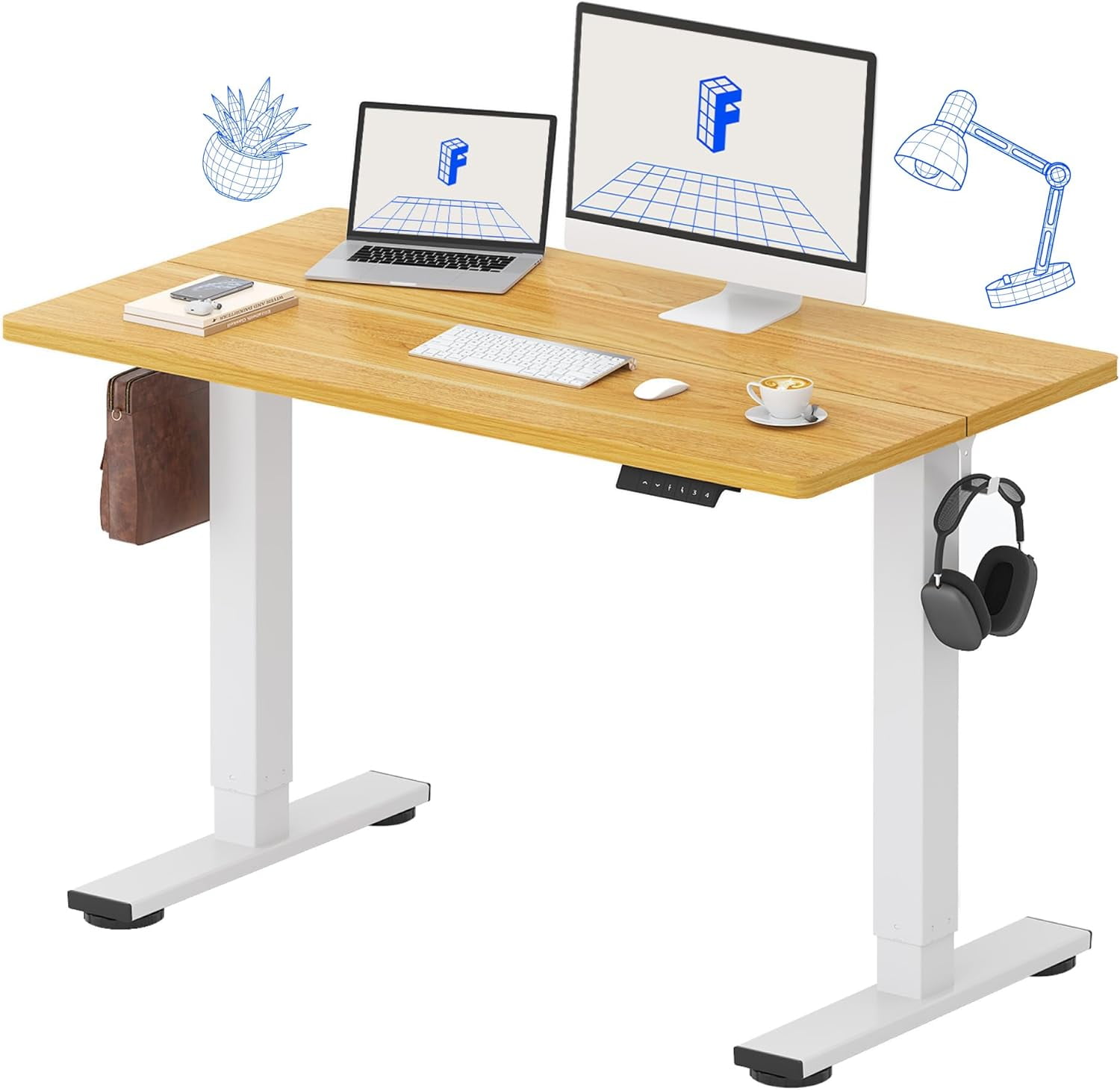 FLEXISPOT Electric Standing Desk 48 x 24 Inch Adjustable Height Desk Home Office Computer ...