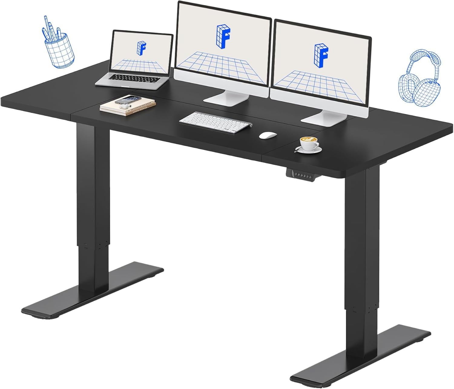 FLEXISPOT Electric Standing Desk 63 x 28 Inch Adjustable Height Desk ...