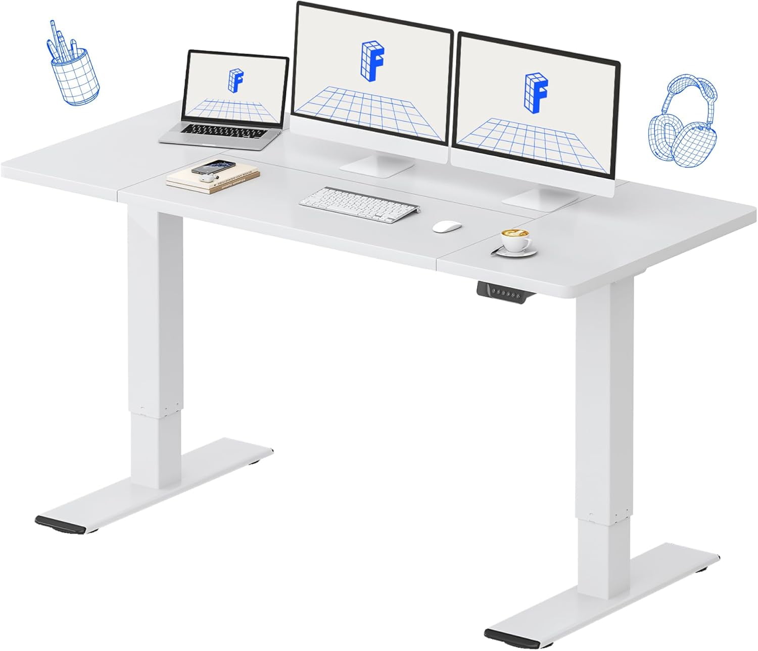 FLEXISPOT Electric Standing Desk 63 x 28 Inch Adjustable Height Desk ...