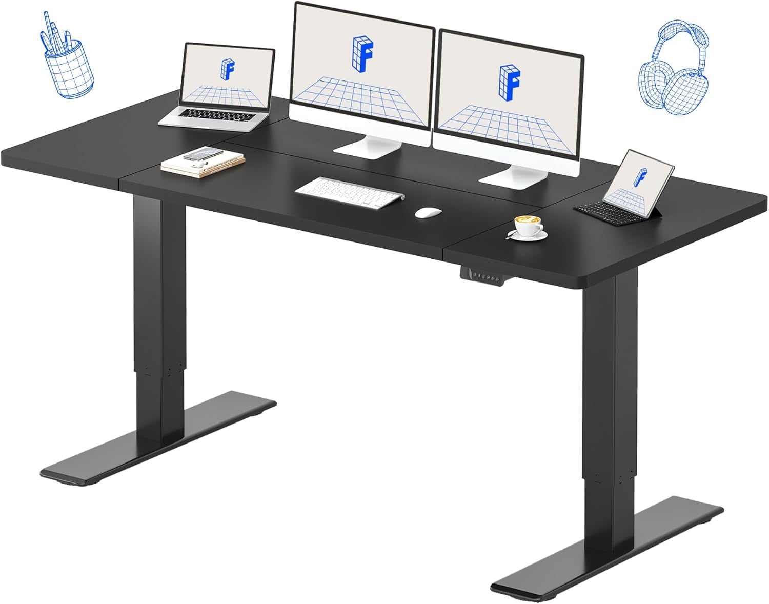 FLEXISPOT Electric Standing Desk 71 x 32 Inch Adjustable Height Desk ...