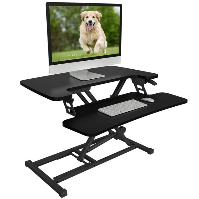 FLEXISPOT Home Office Height Adjustable Standing Desk Converter Black ...