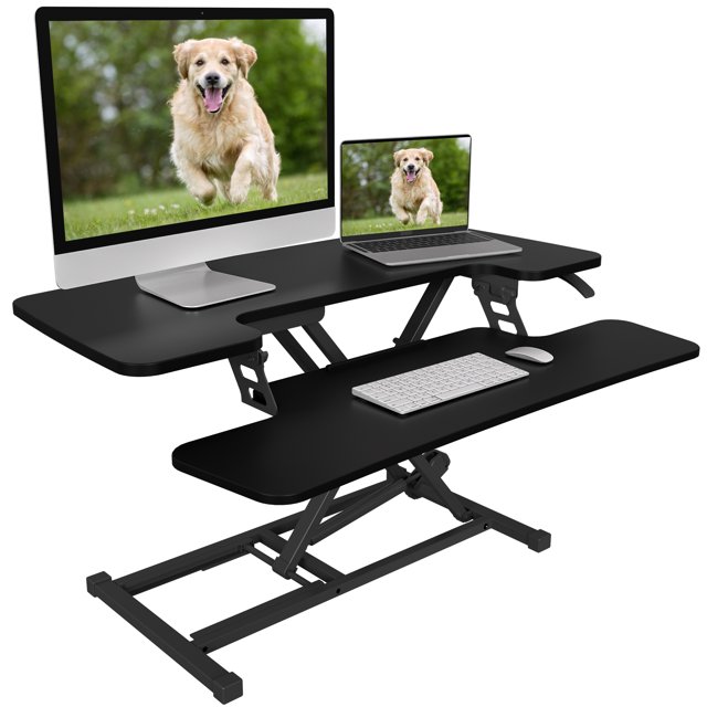 FLEXISPOT Home Office Height Adjustable Standing Desk Converter Black ...