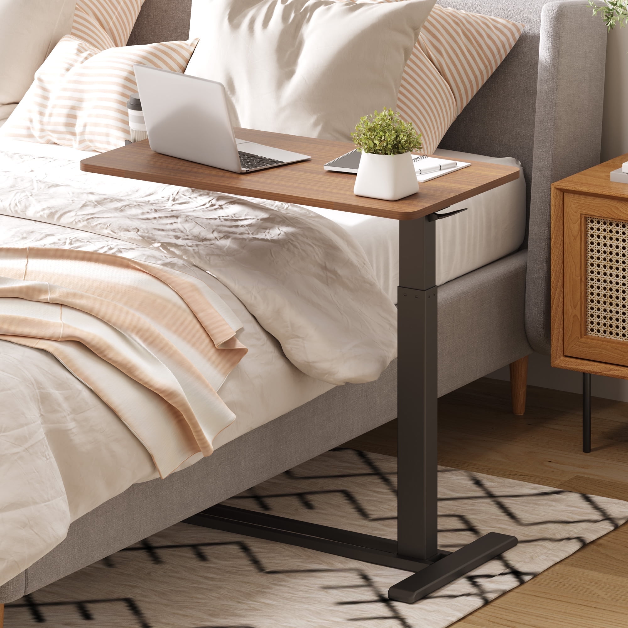 FLEXISPOT Height Adjustable Mobile Side Table with Hidden Casters ...