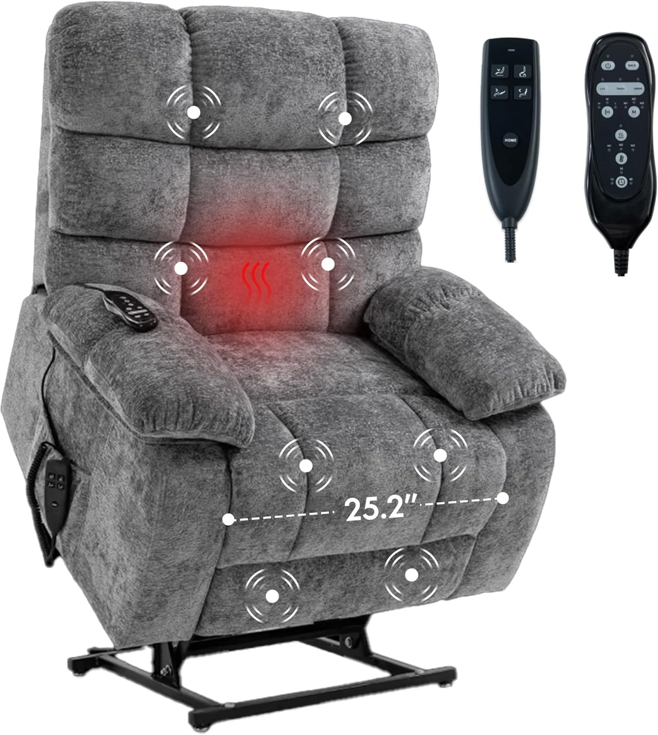 FLEXISPOT OKIN Dual Motor Oversized Power Lift Recliner Chair Heat ...