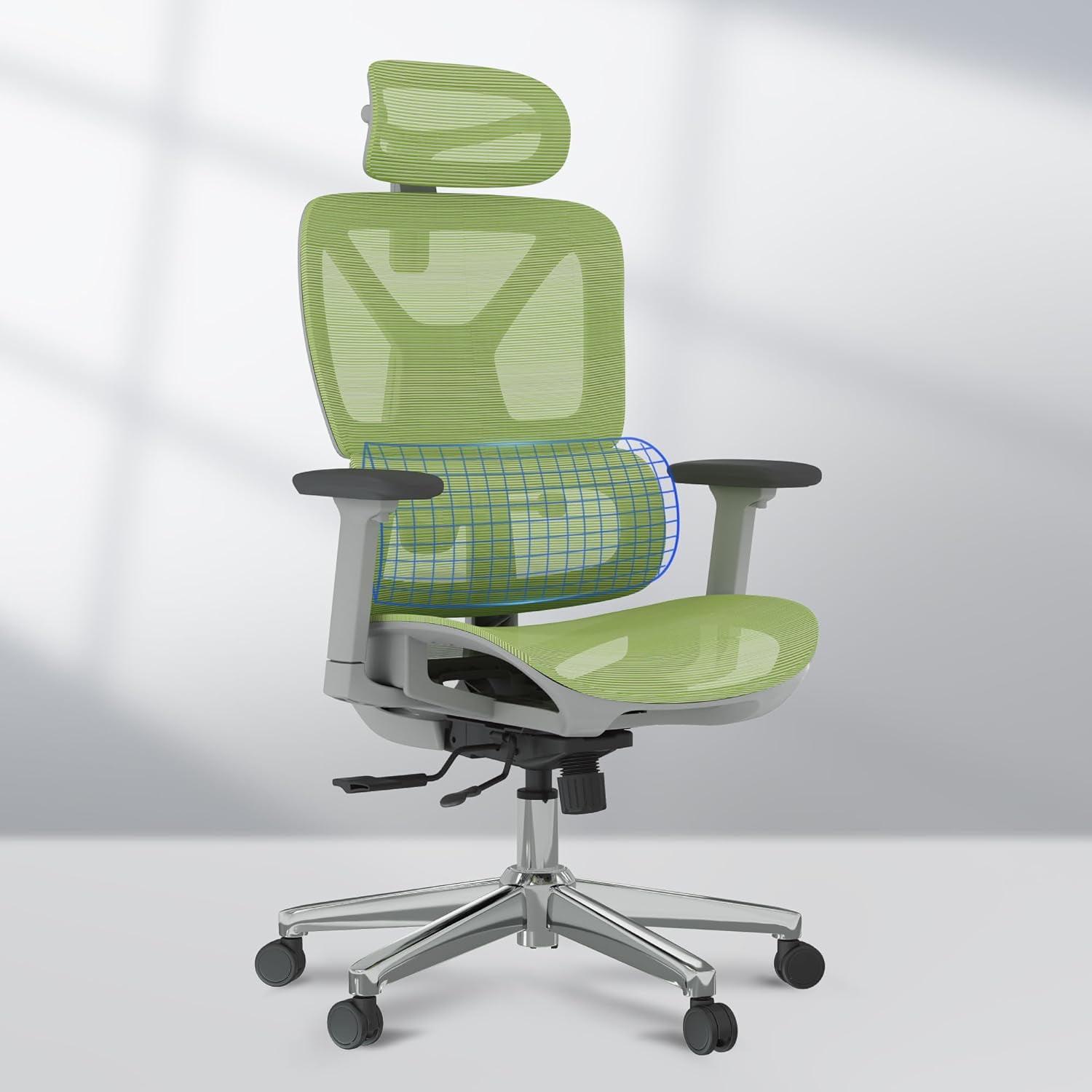 YJ Premium Ergonomic Office Chair - Adjustable 3D Armrests, Dynamic Lumbar Support, Recline ...