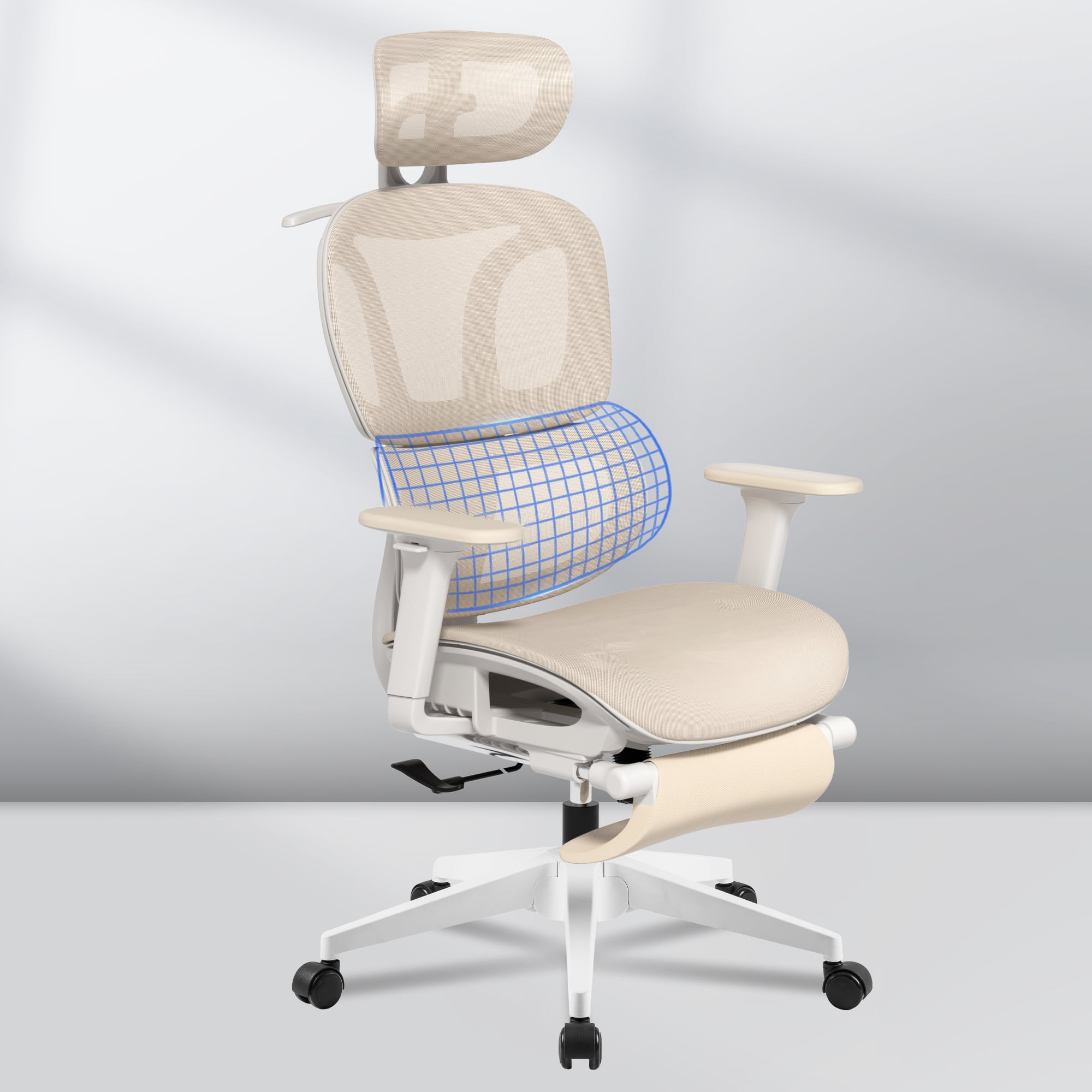 FLEXISPOT Premium Ergonomic Office Chair with Footrest- Adjustable 3D ...