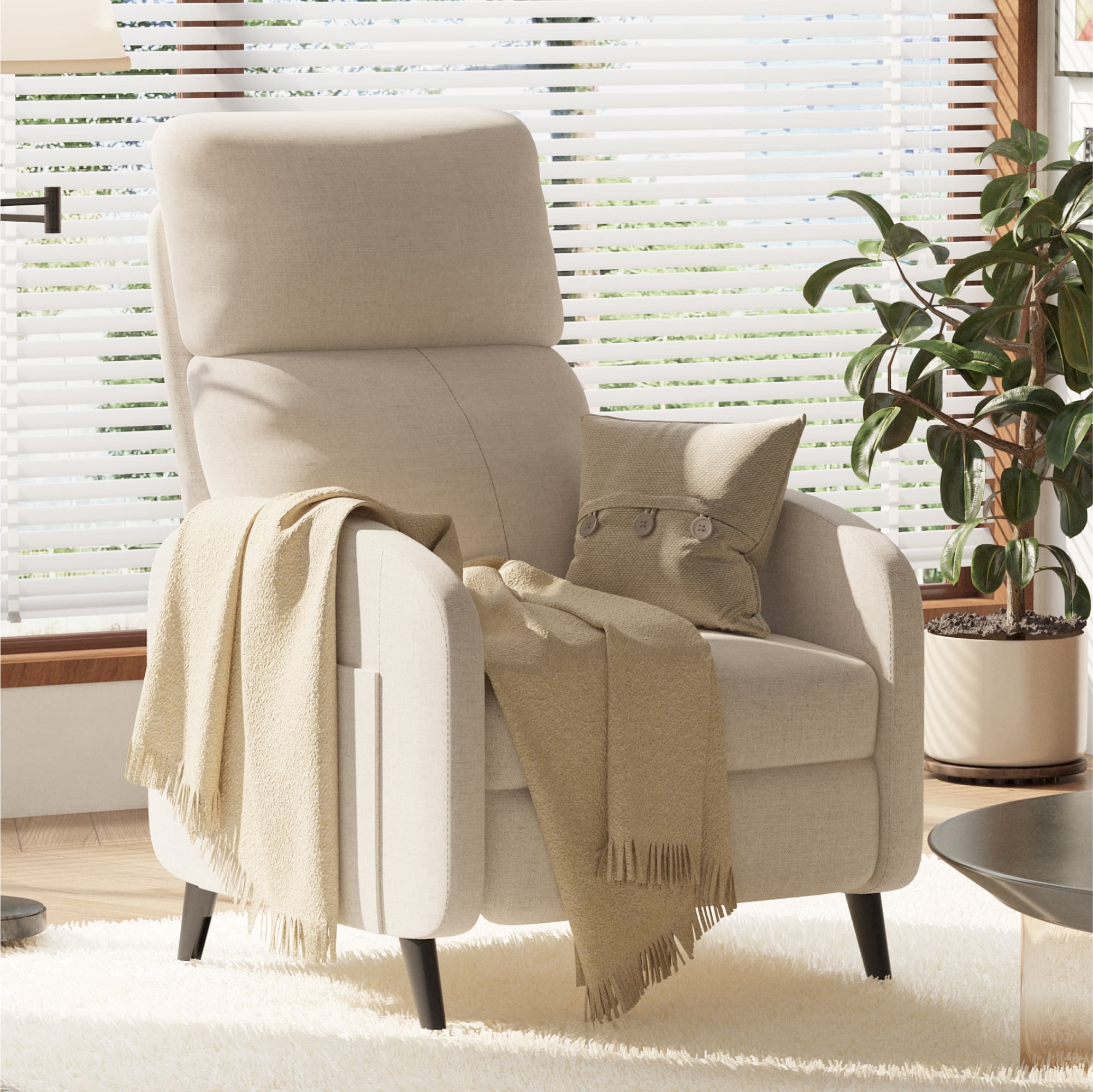 FLEXISPOT Pushback Recliner Chair Fabric Small Recliner Sofa Home ...