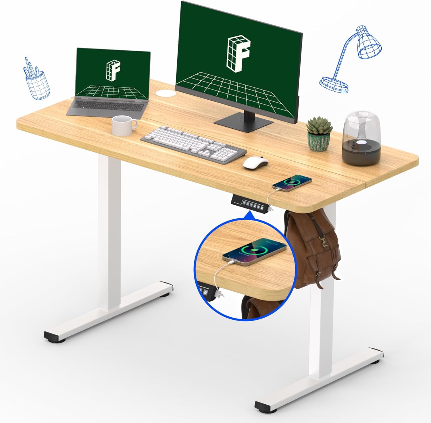 FLEXISPOT Standing Desk Electric Stand Up Desk with 48 x 24 Inches ...