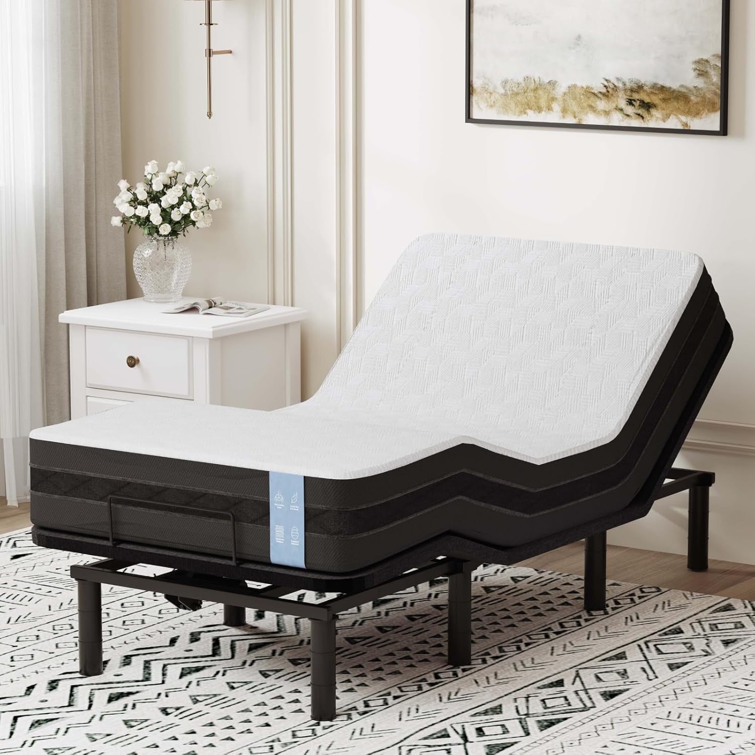 FlexiSpot Twin XL Adjustable Bed Frame Base, Segmented Design with ...