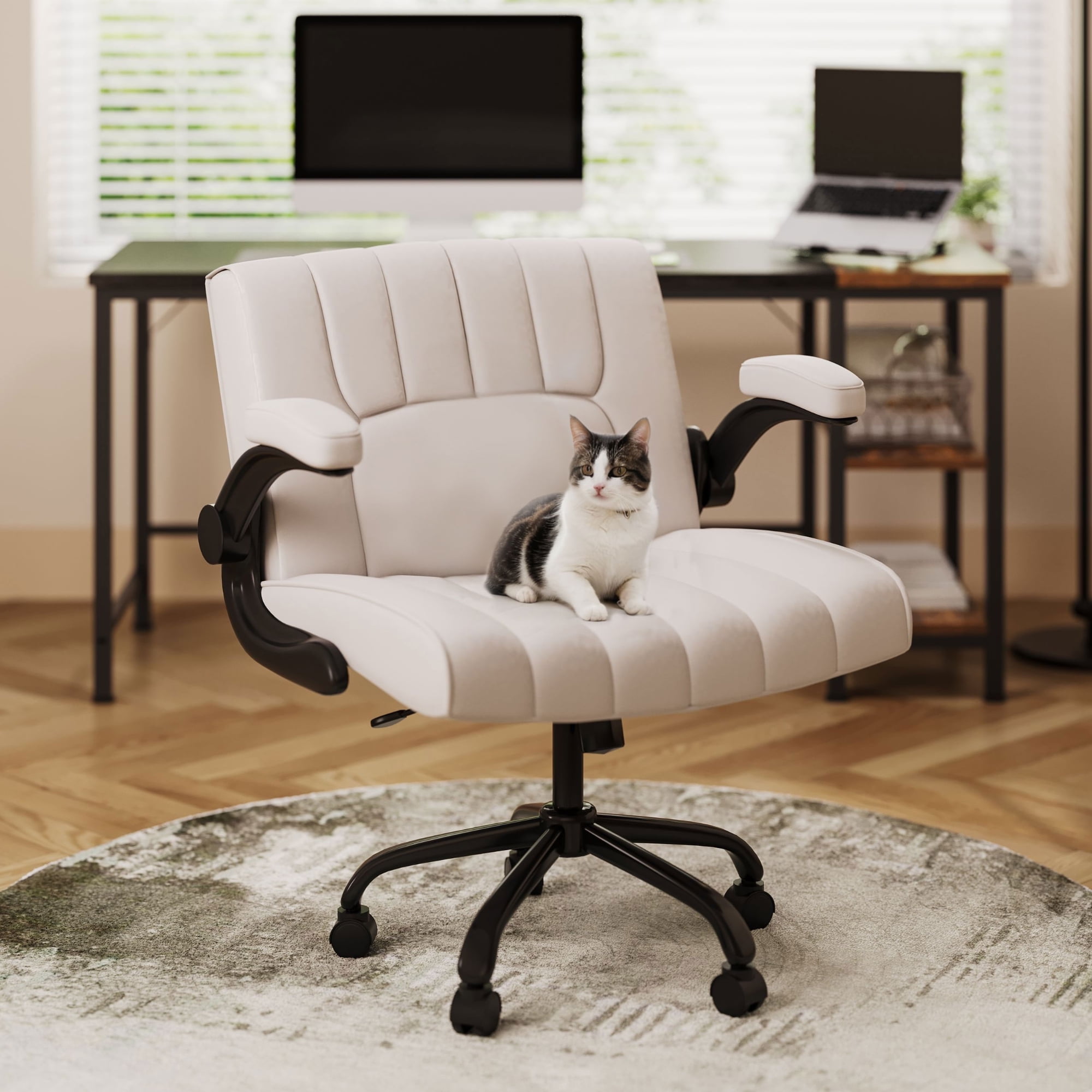 FLEXISPOT 25.8" x 22" Wide Desk Chair, 4.7" Thick Crisscross Chair with ...