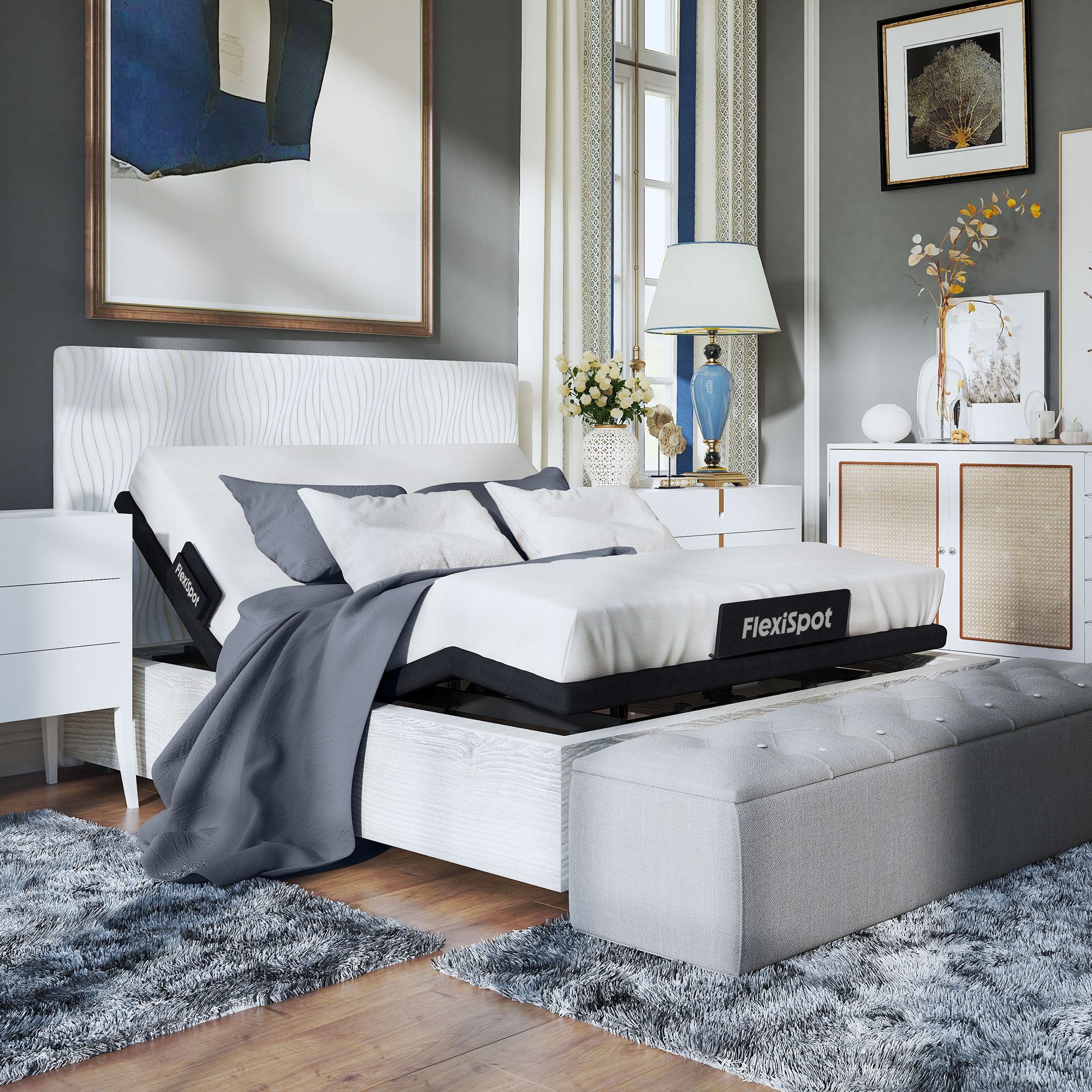 e4 Premium Adjustable Bed Frame with Zero Gravity. Massage, USB and ...