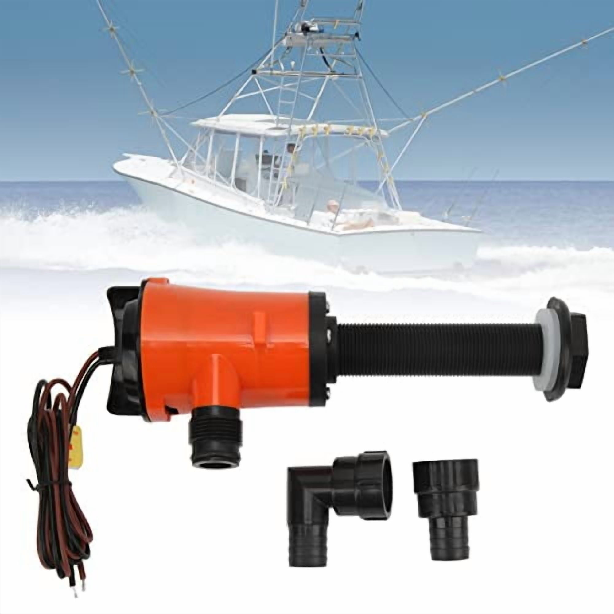 FLEXMAN 12V 7.0A Aerator Livewell Pump, 800GPH Live Bait Tank Aerator ...