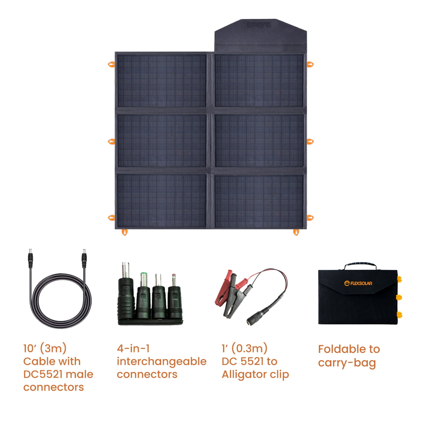FLEXSOLAR 60 Watt Foldable Solar Panel Charger, Portable ...