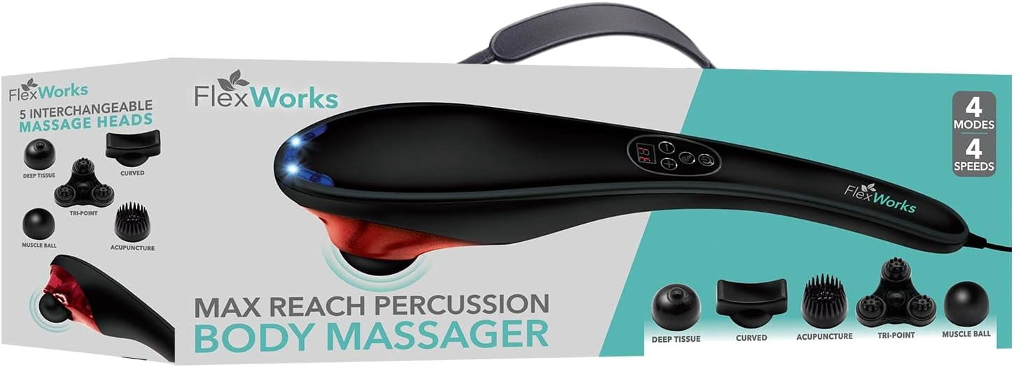 FLEXWORKS MAX REACH PERCUSSION BODY MASSAGER - Walmart.com