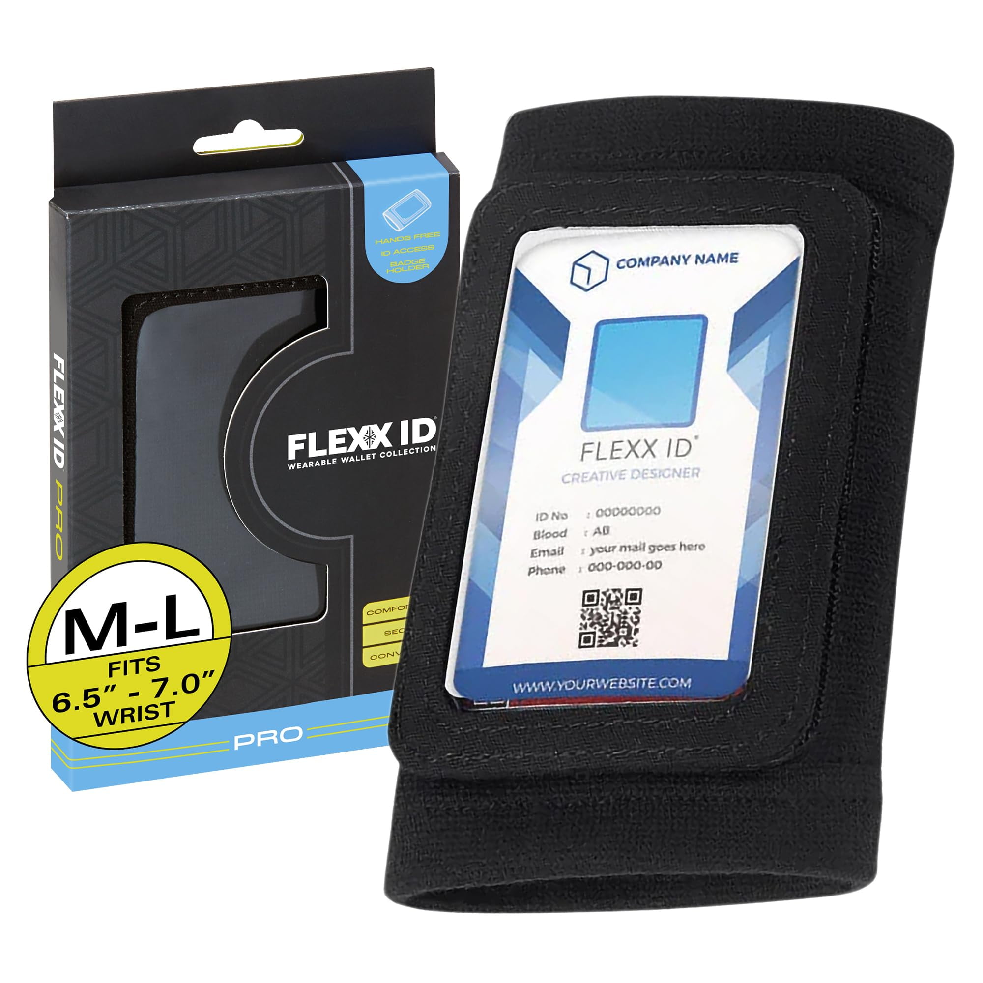 FLEXX ID PRO Secure RFID-Enabled Clear Window Arm Badge Holder Wallet ...