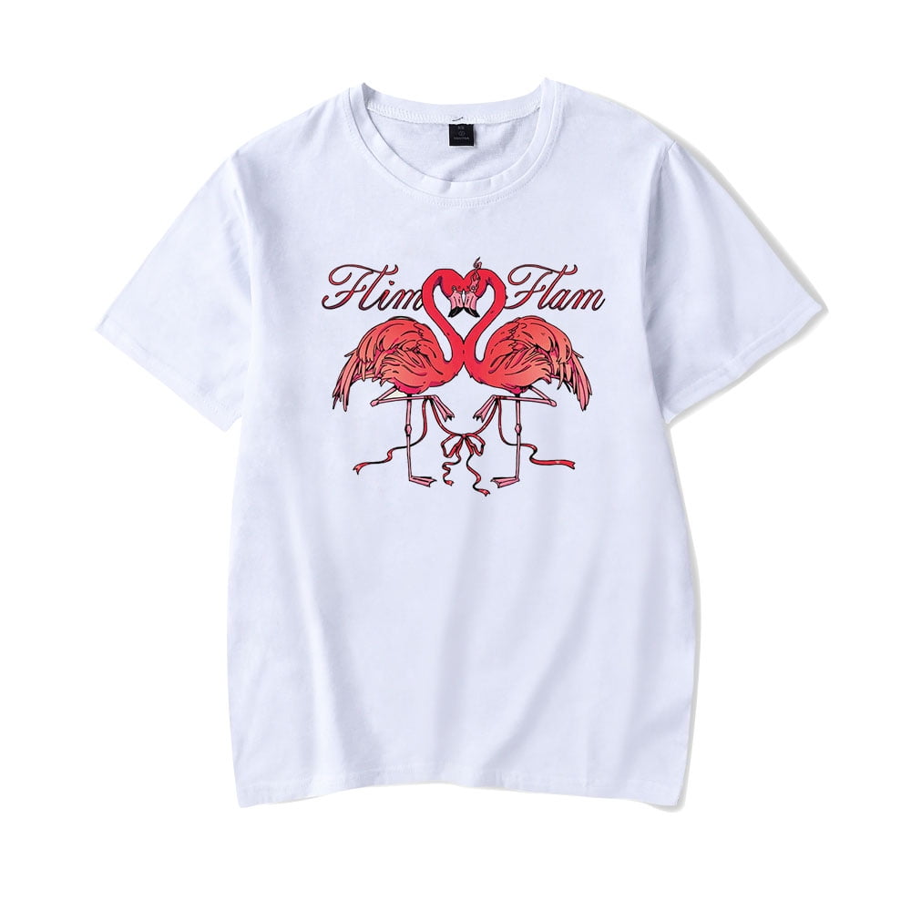 FLIM FLAM Cosplay Merch Flamingo Love Birds T-shirt Short Sleeve Women ...