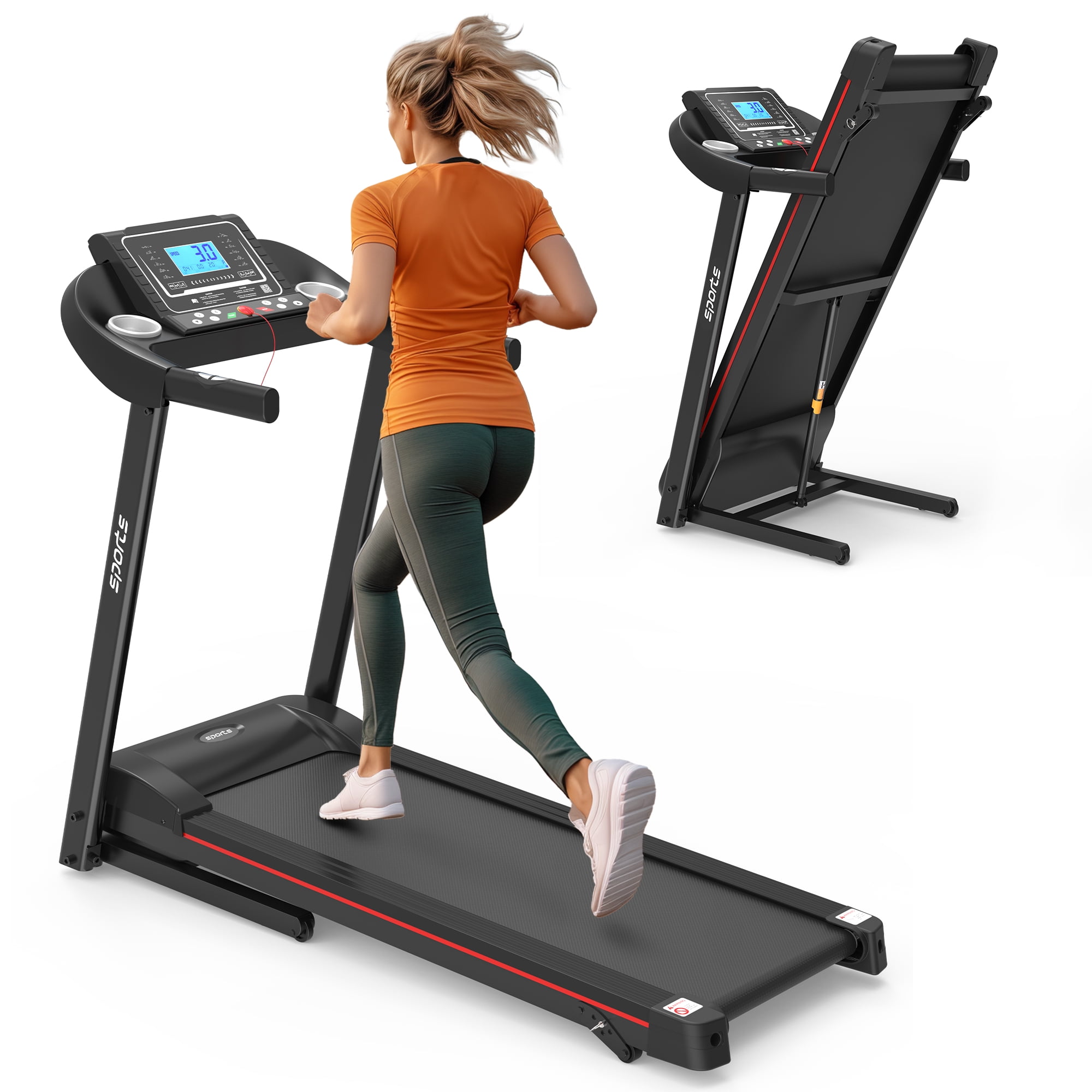 Flimder Folding Treadmill With Auto Incline,max 2 5hp Folding Electric